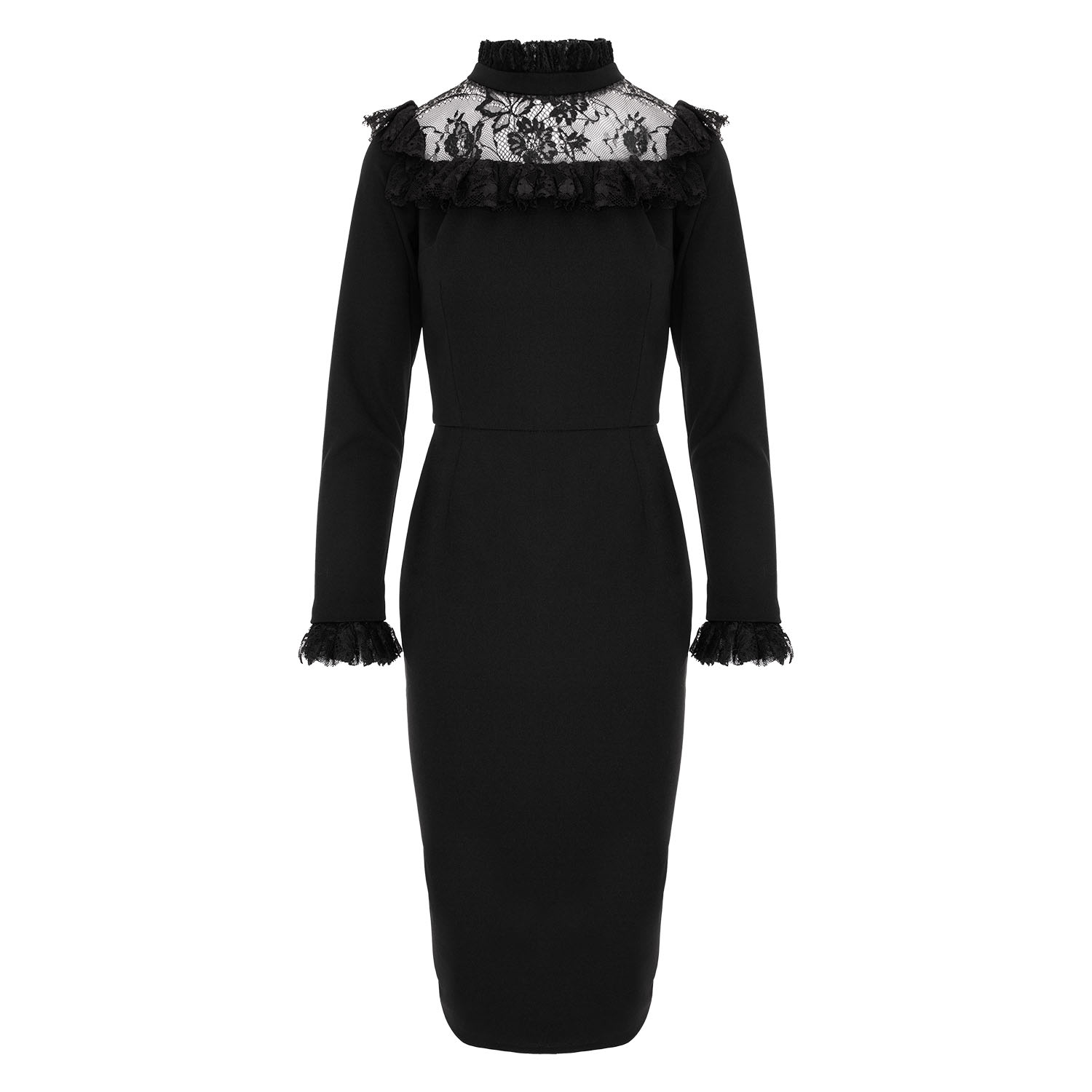 Acob À Porter Women's Black Penelope Chantilly Lace Midi Dress | ModeSens