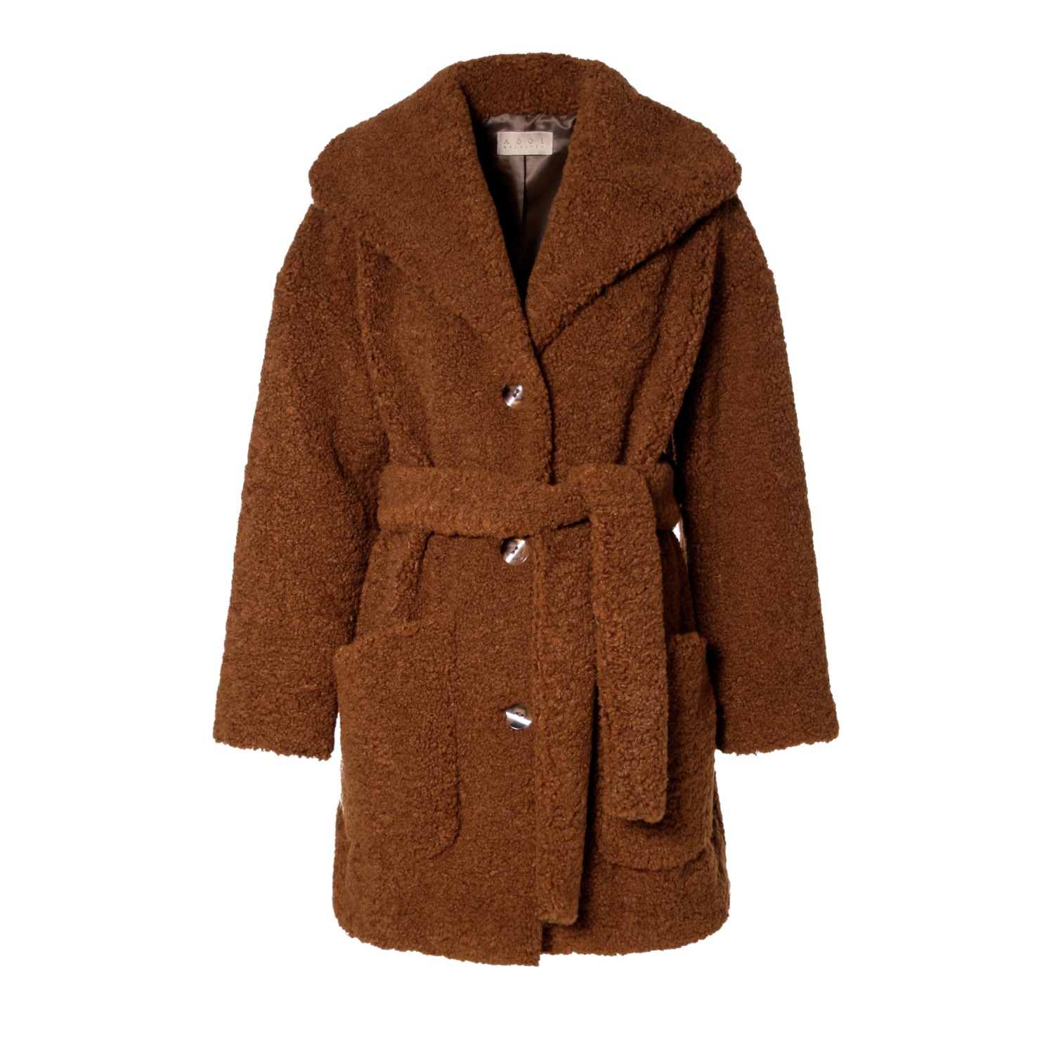 Polly Brown Bouclé Short Coat | Aggi | Wolf & Badger