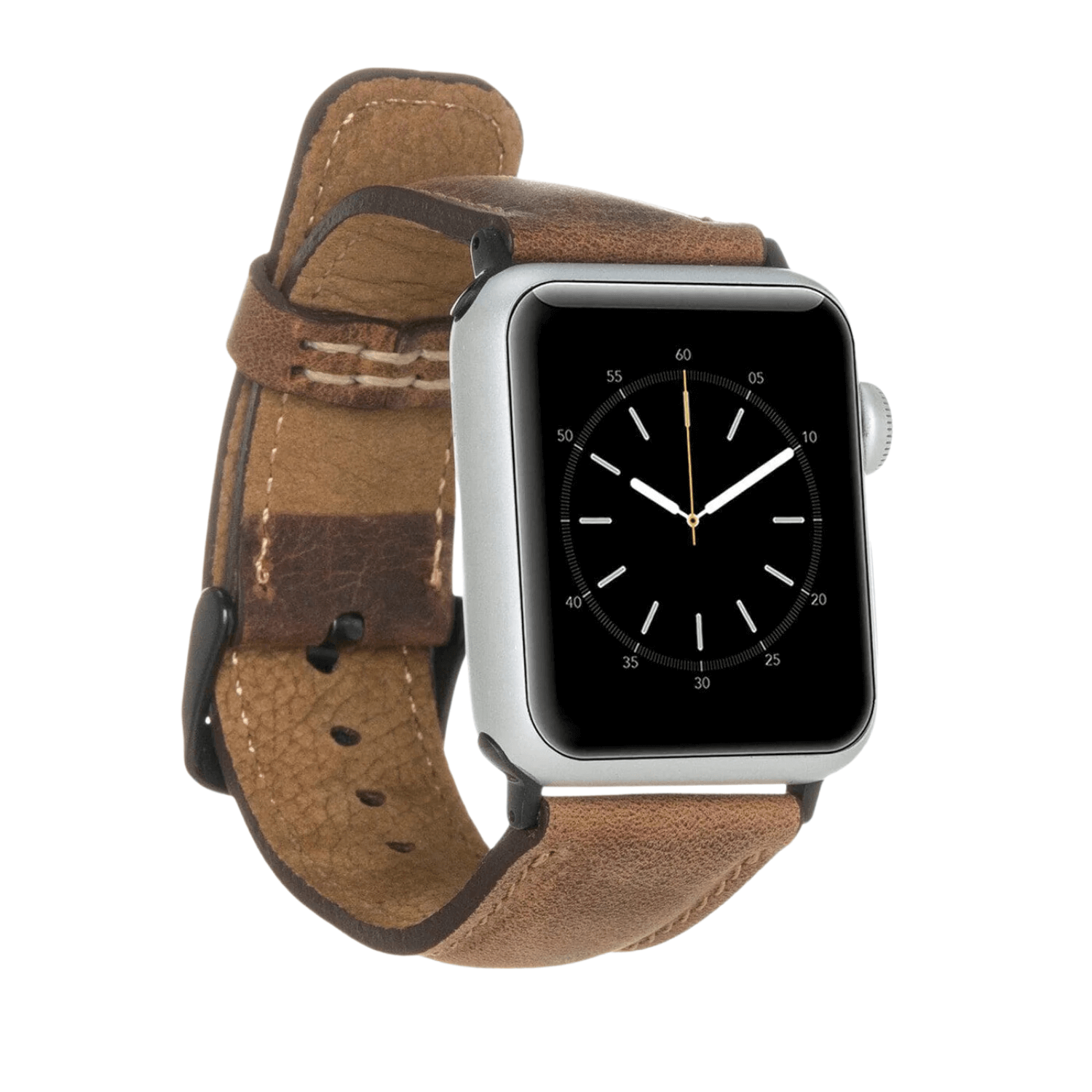 Apple Watch Dark Brown Leather Strap - Boston | LEATHERE | Wolf & Badger