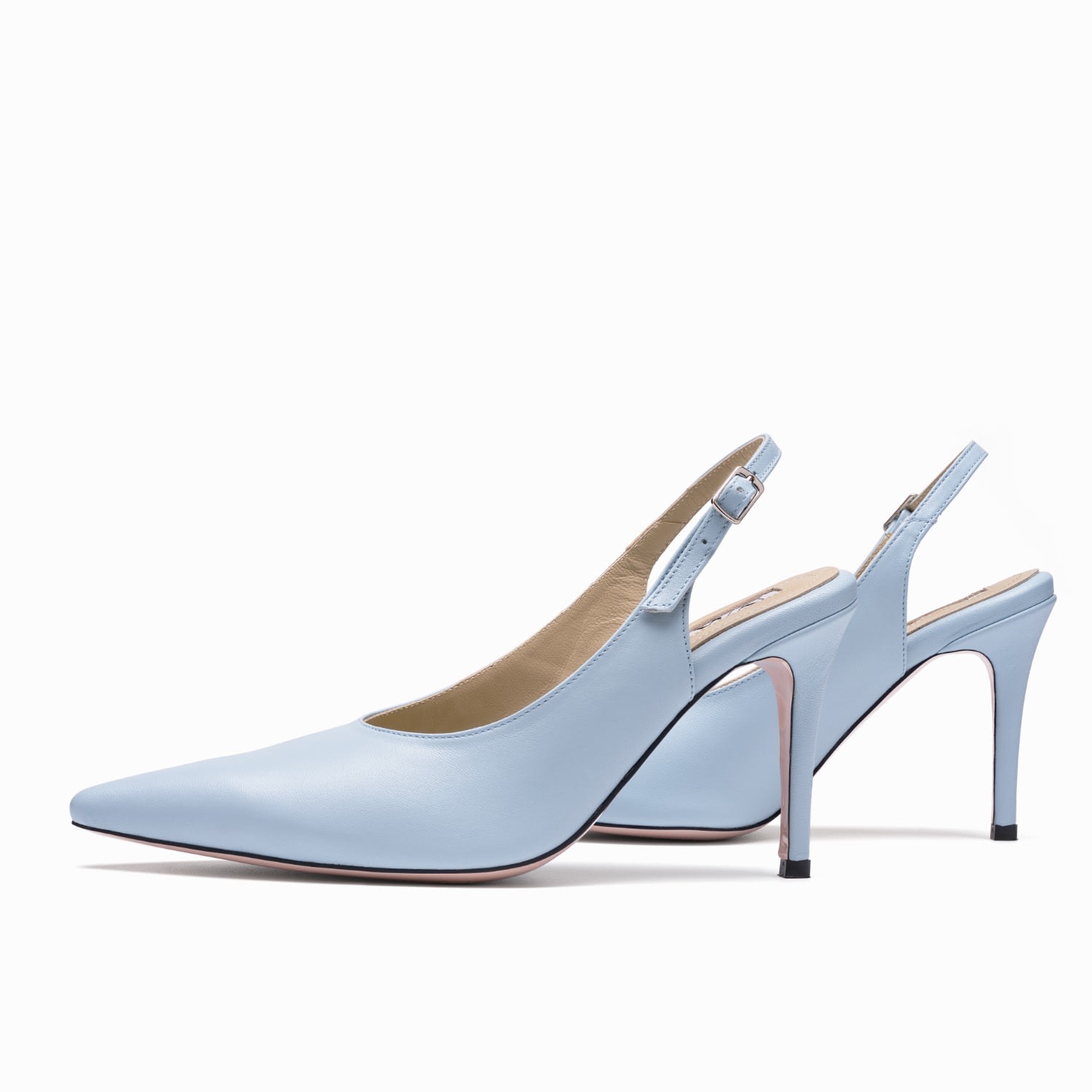 Mad Shoes Women's The Yoko Slingback Stiletto In Baby Blue Leather ...