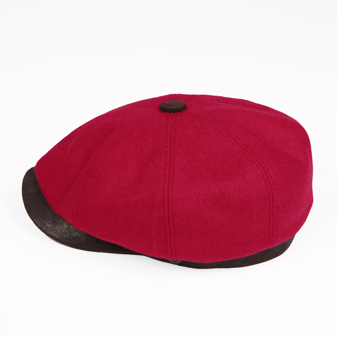 Eden Pink Wool Newsboy Bakerboy Peaky Cap With Leather Visor Peak ...