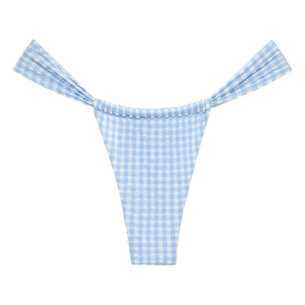 Montce Women's Blue Peri Micro Gingham Sandra Bikini Bottom | ModeSens