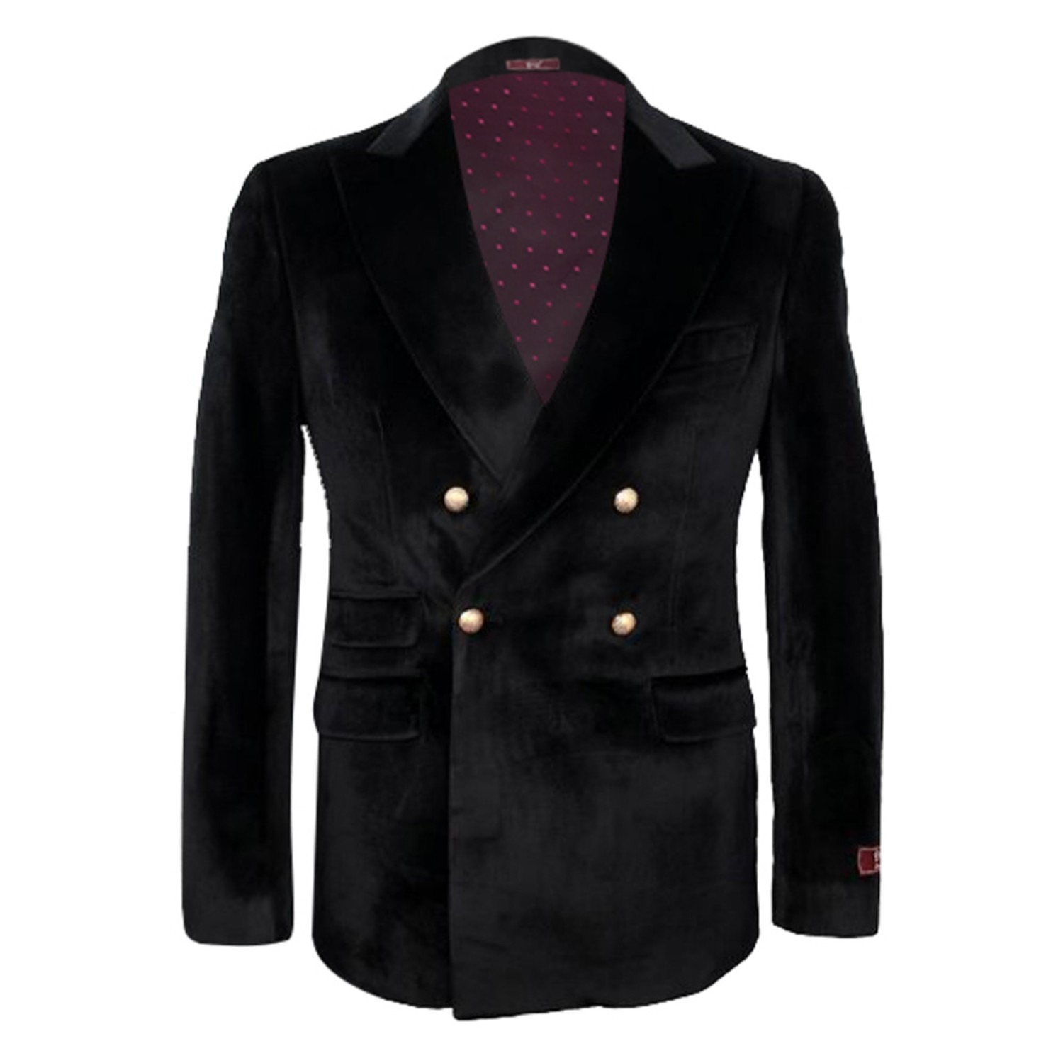 Maison Velvet Double Breasted Peak Lapel 2 Piece Suit – Black | DAVID ...