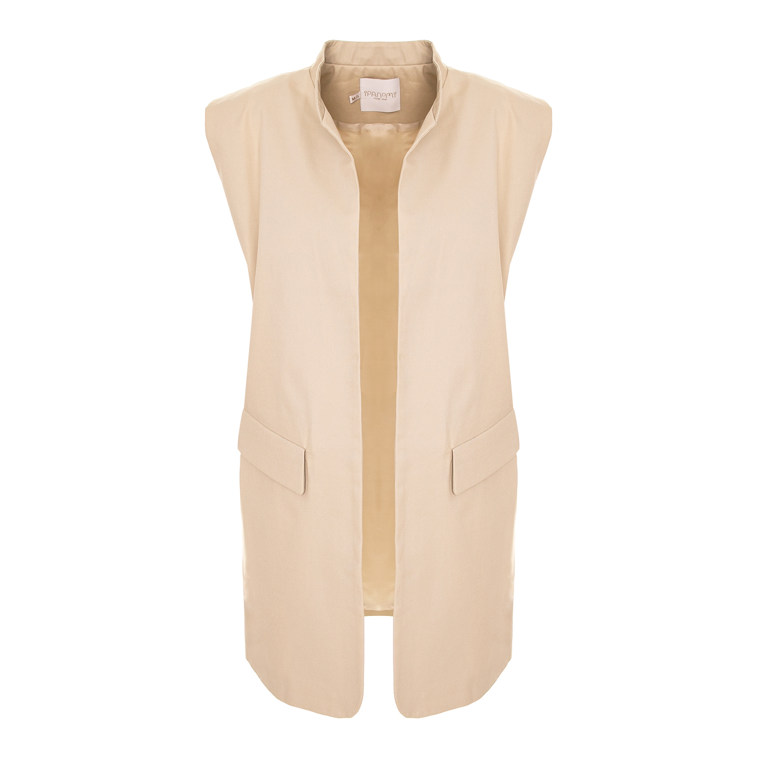 Straight-Fit Cotton Twill Vest Minimalist Design With Mandarin Collar ...