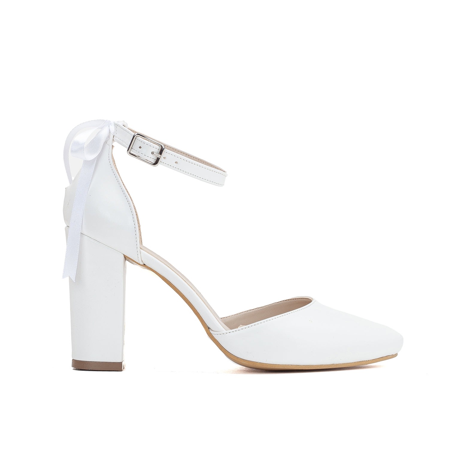 Forever & Always Shoes Women's Jolie - White Wedding Heels With Ribbon ...