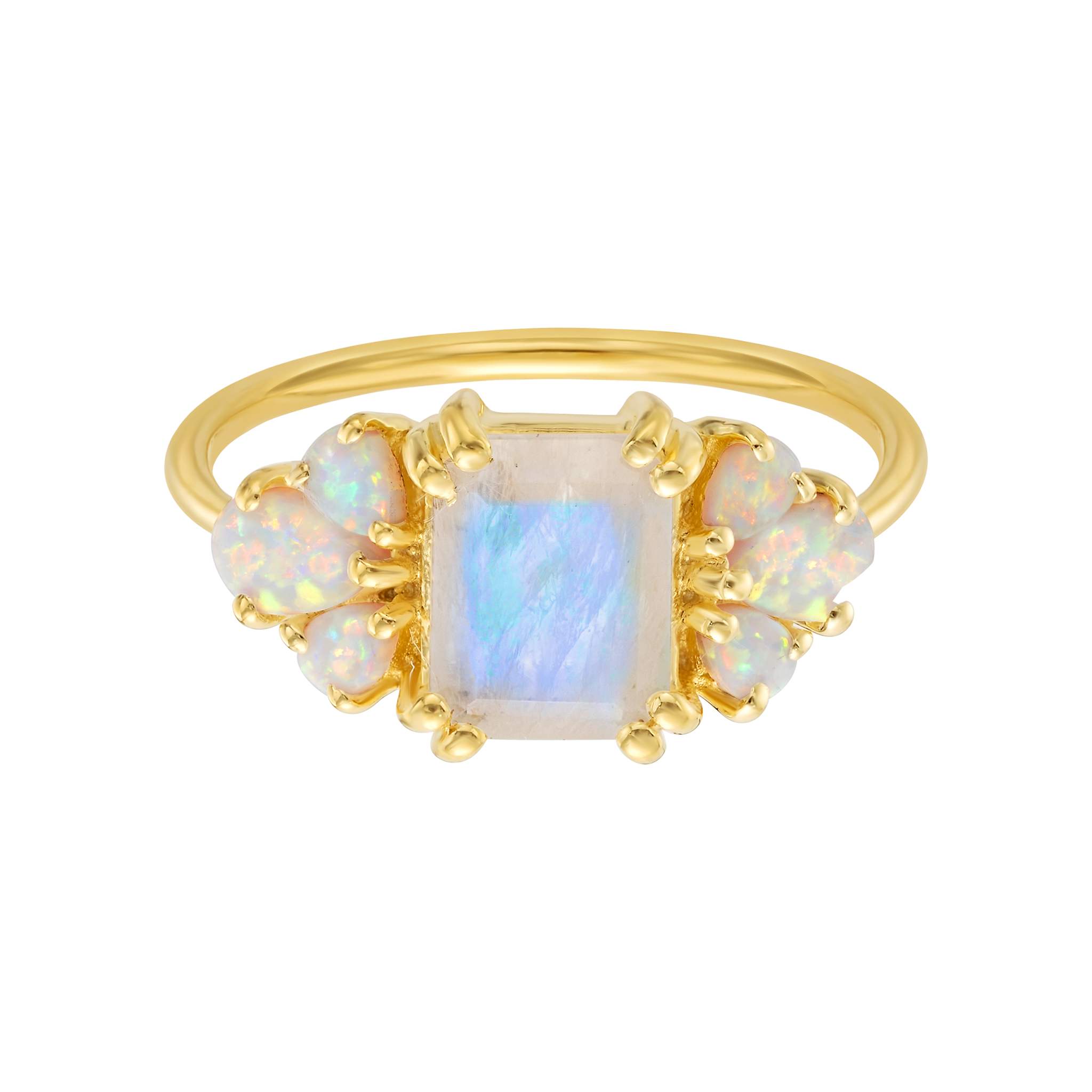 Rainbow Moonstone & Opal Empress Ring | La Kaiser | Wolf & Badger