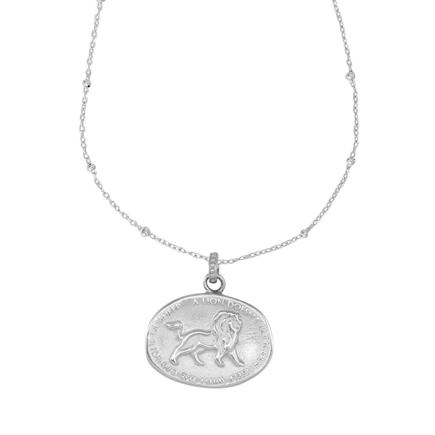 Lion Story Necklace In Silver | Dower & Hall | Wolf & Badger