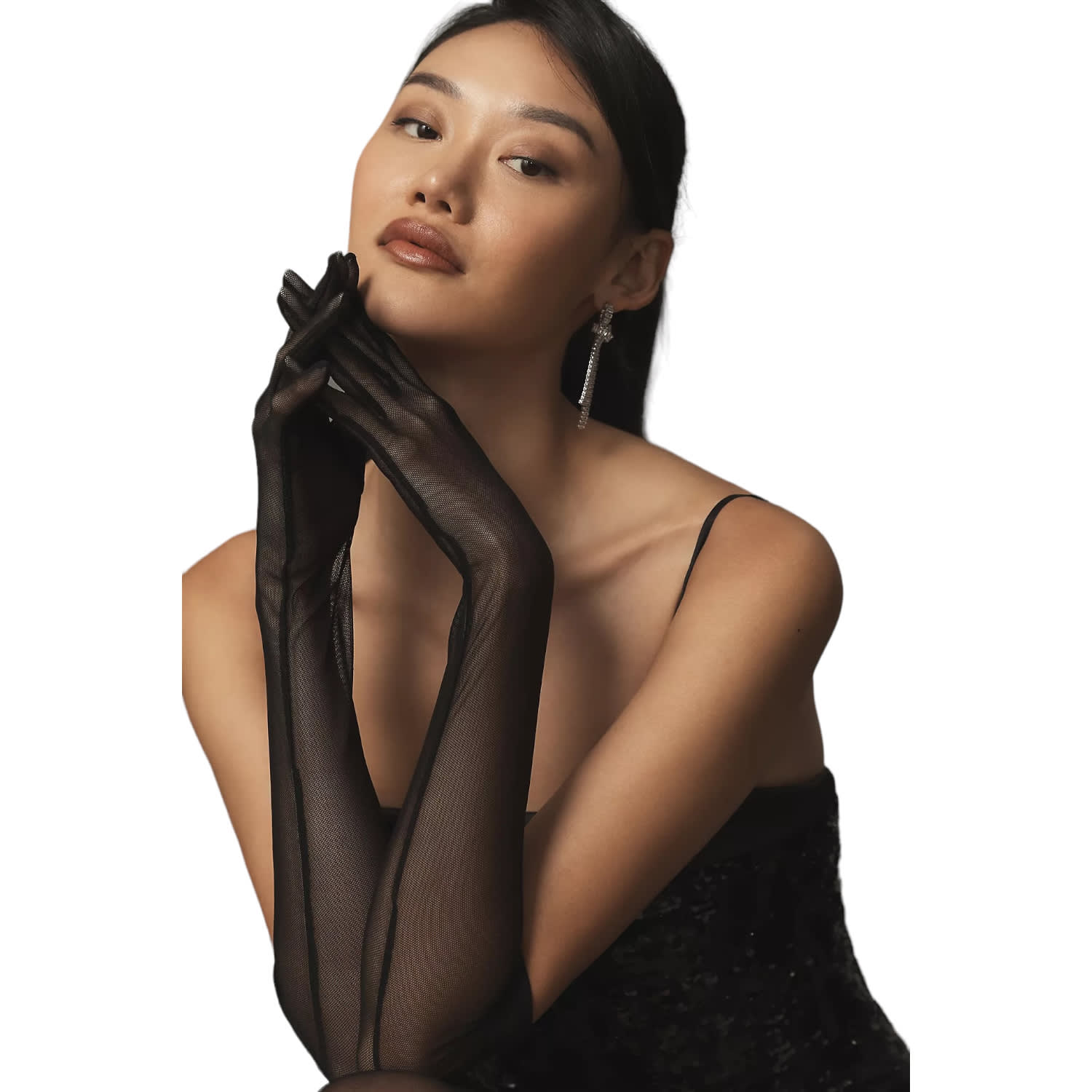 The Lily Sheer Black Opera Glove High Heel Jungle by Kathryn Eisman Wolf Badger