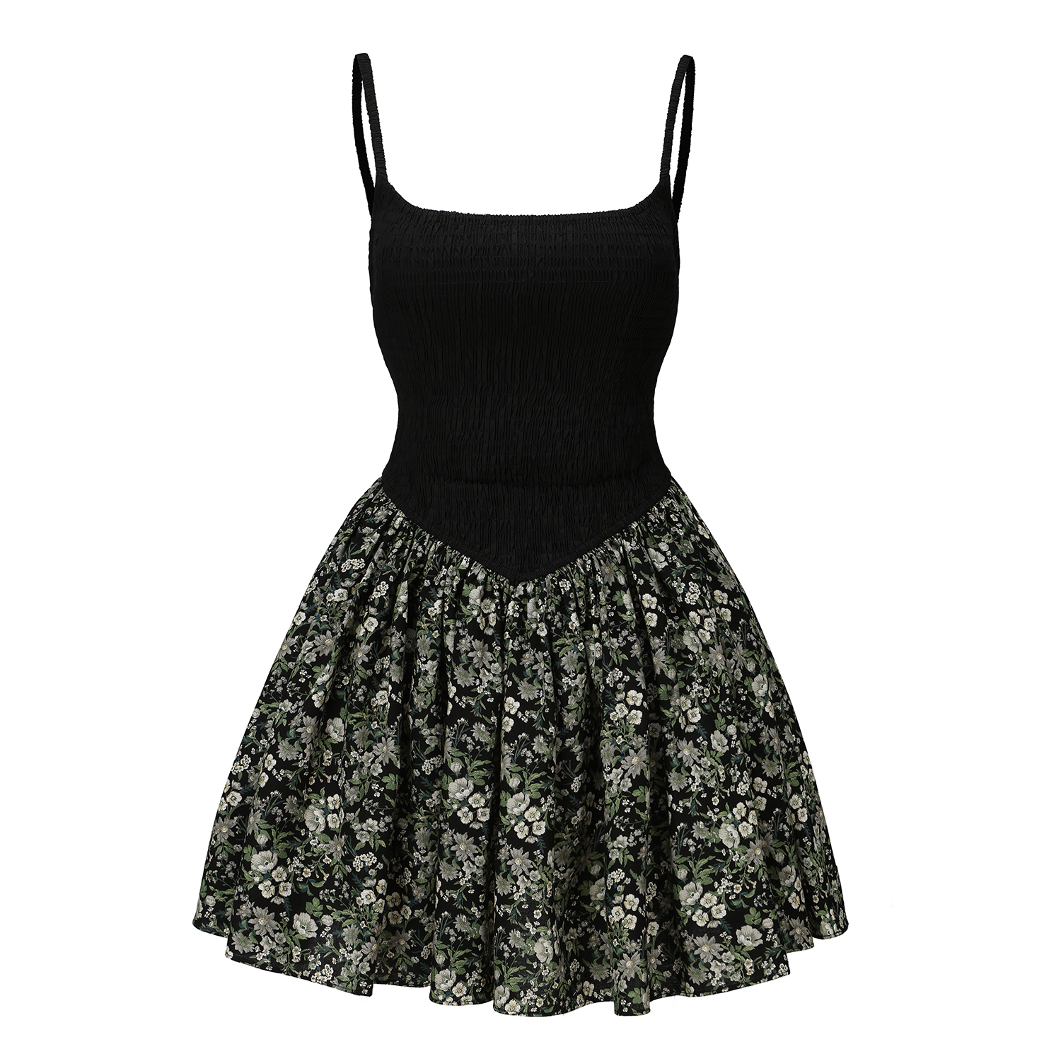 Bianca Smocked Ballerina Mini Dress In Floral Print Nuaje Nuaje Wolf And Badger