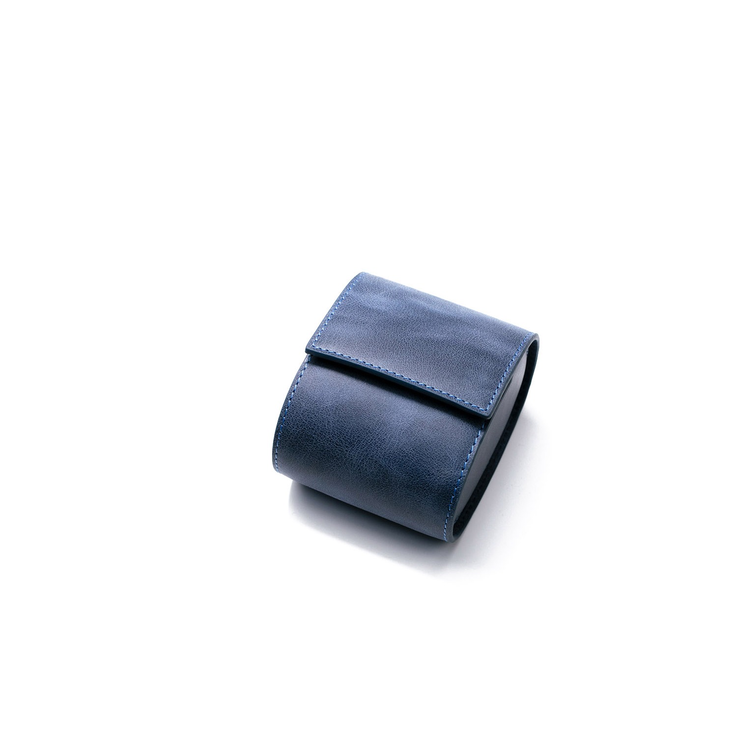 Leather Travel Watch Case - Blue - Single Watch Roll | Roarcraft | Wolf ...