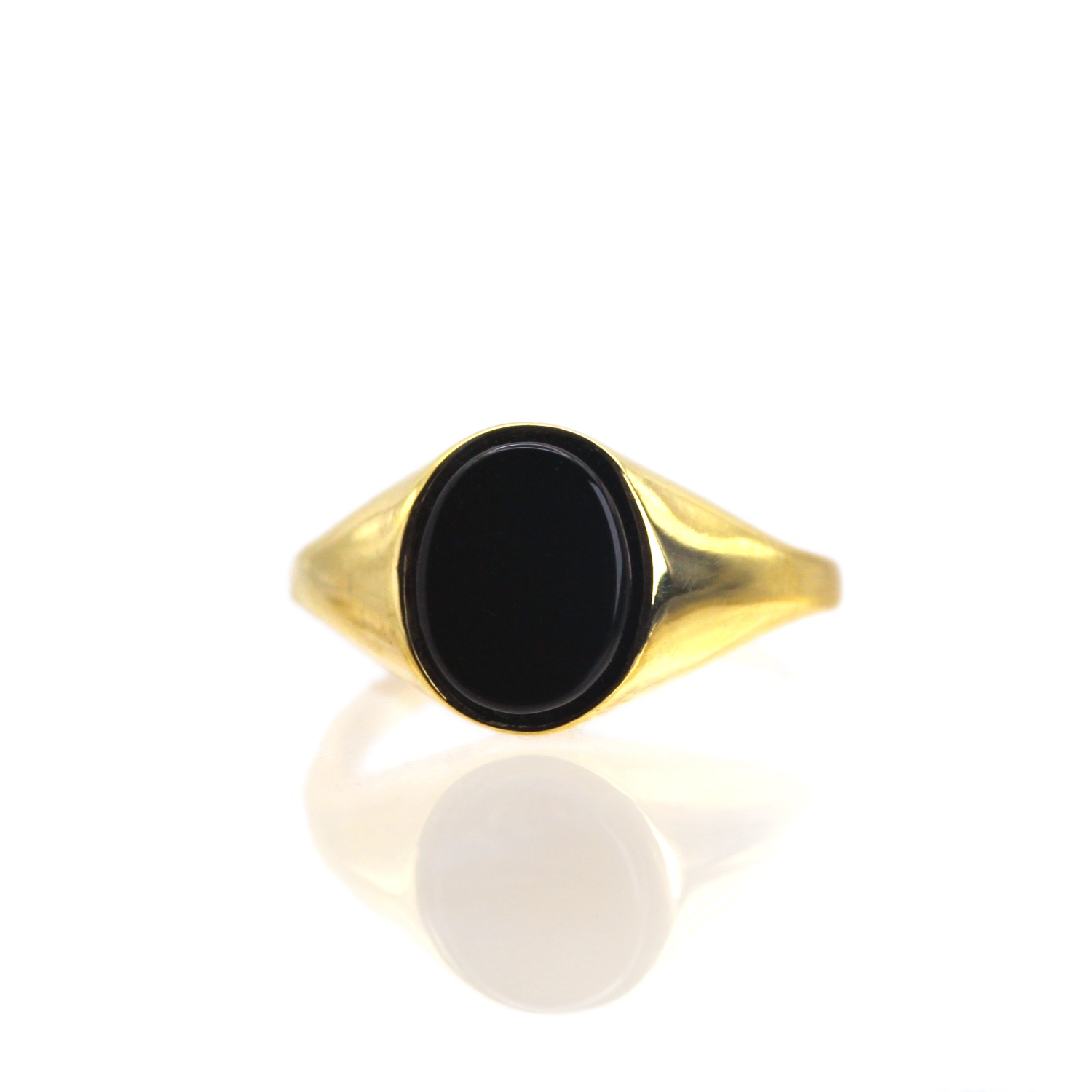 Handmade Onyx Bold Yellow Solid Gold Ring | VicStoneNYC Fine Jewelry ...