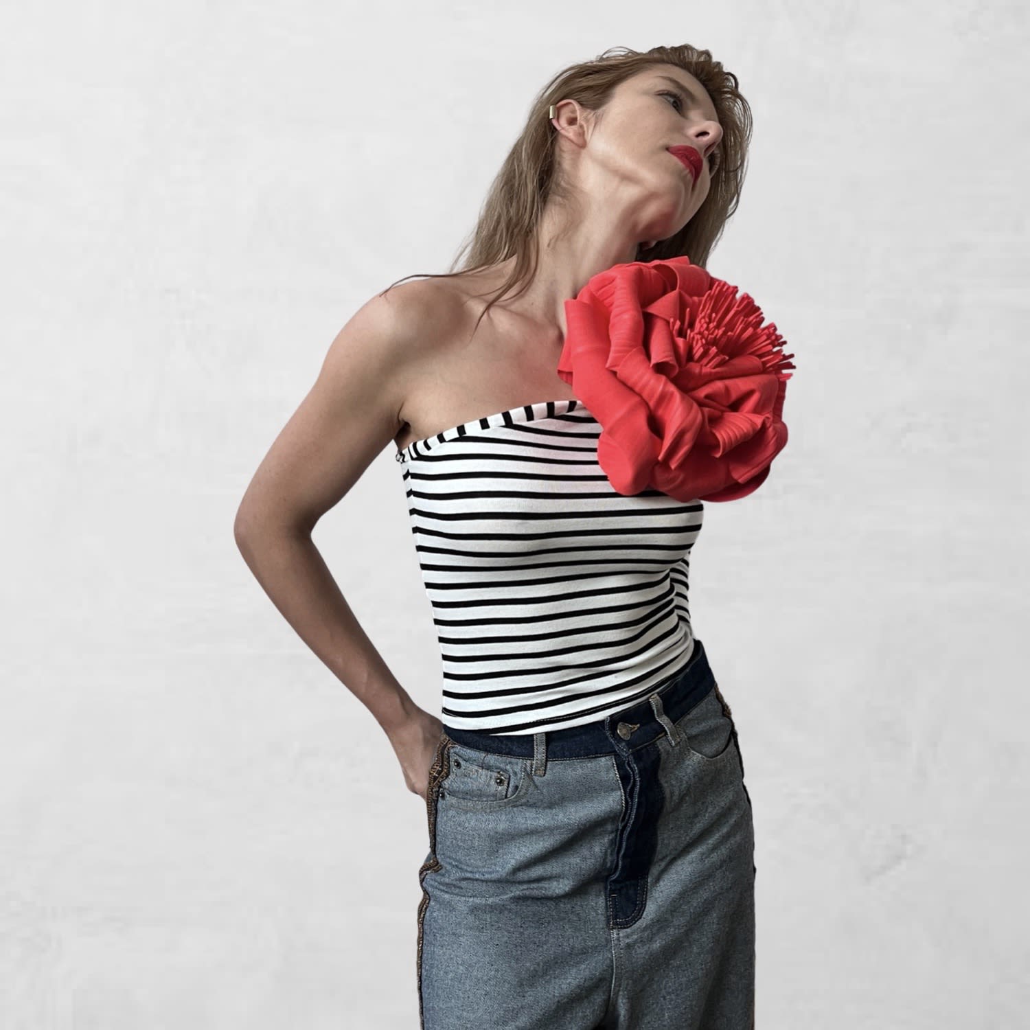 striped-one-sleeve-top-with- striped-one-sleeve-top-with-