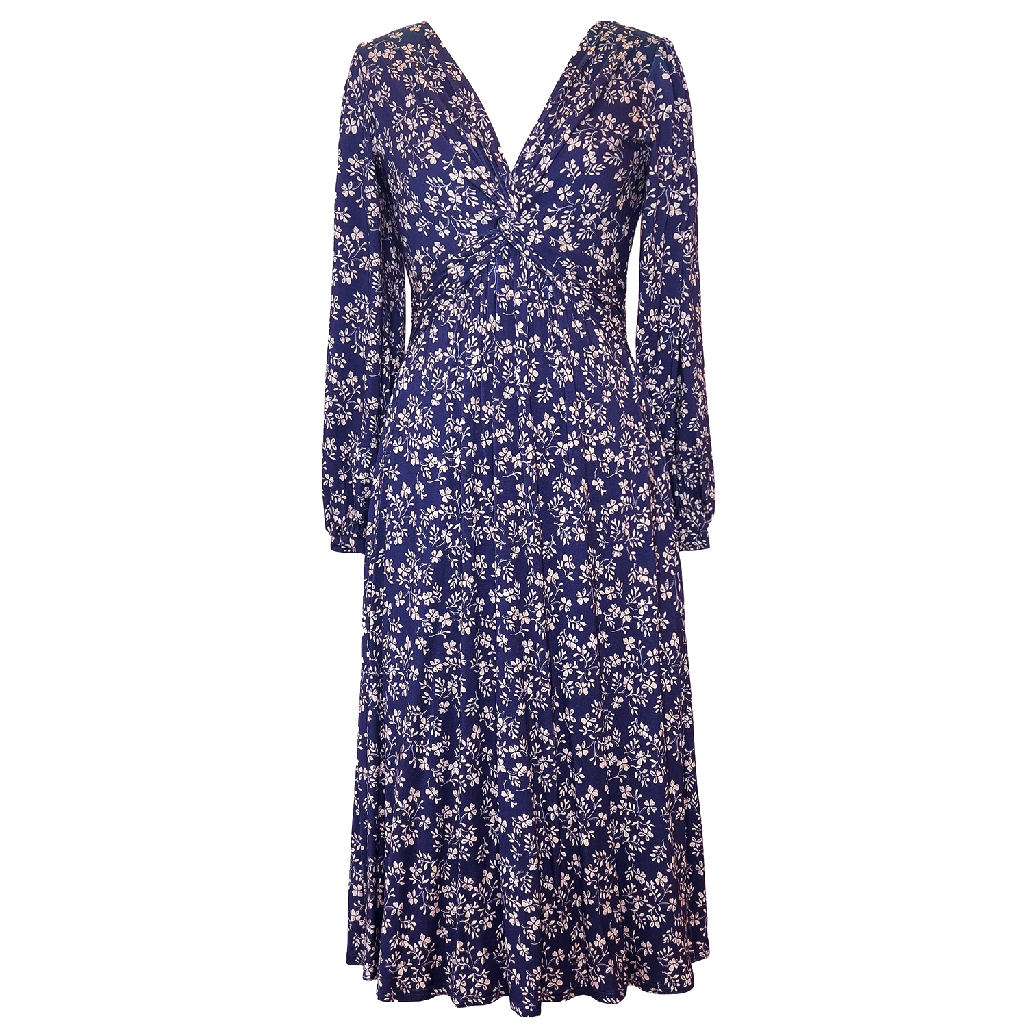 Alie Street London Women's Blue Mollie Knot Midi Dress In Midnight ...