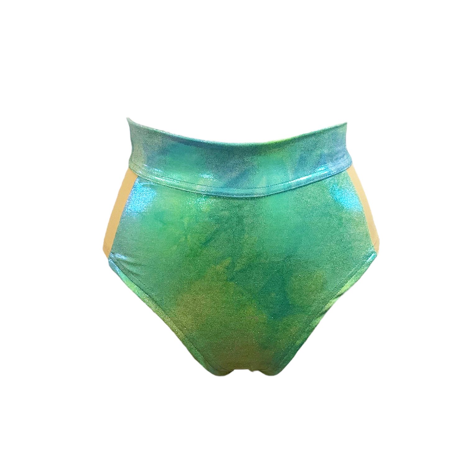 Swim With Poppies Women's Blue Serena Metallic High Waist Swimsuit ...