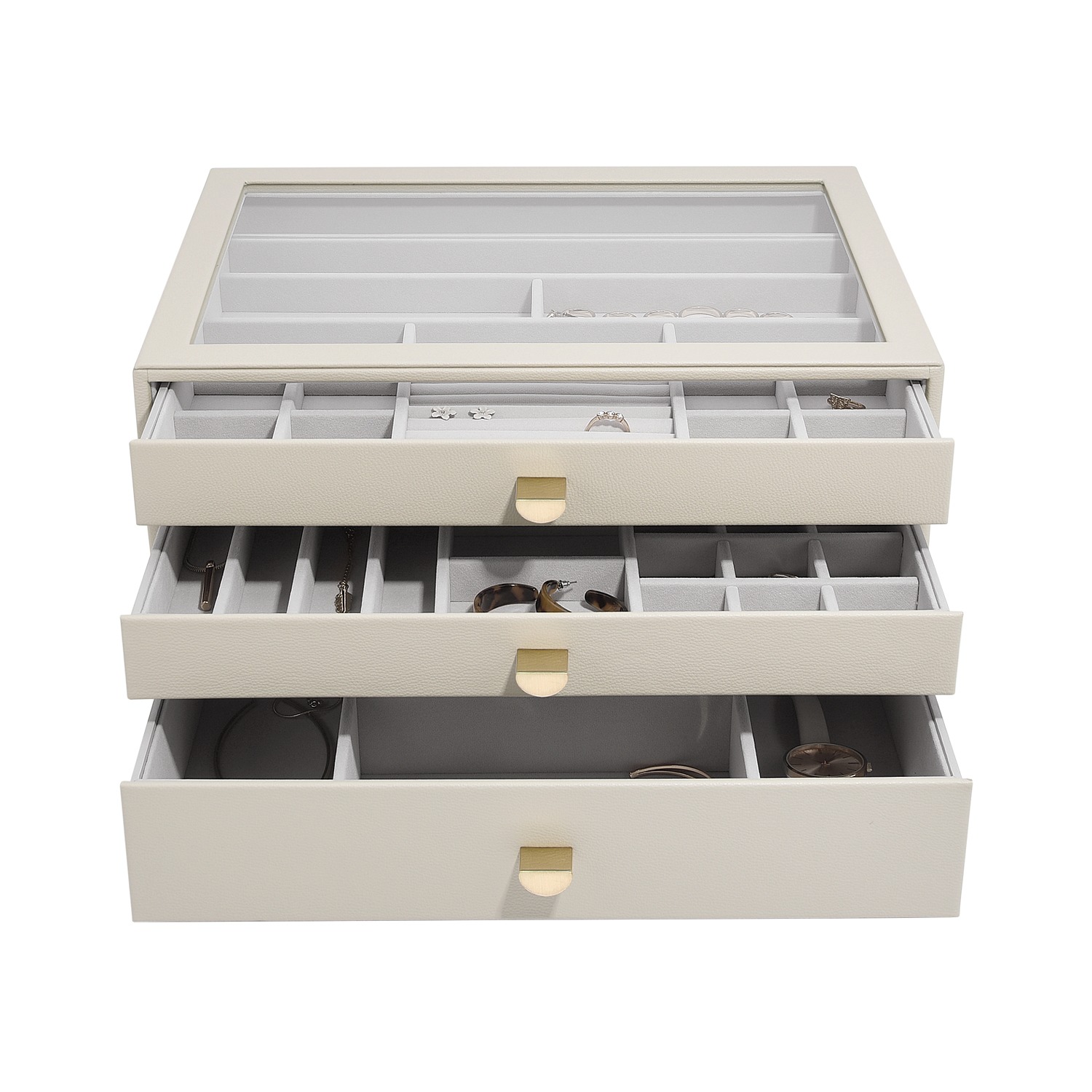 Oatmeal Supersize Jewelry Box With Drawers | Stackers | Wolf & Badger