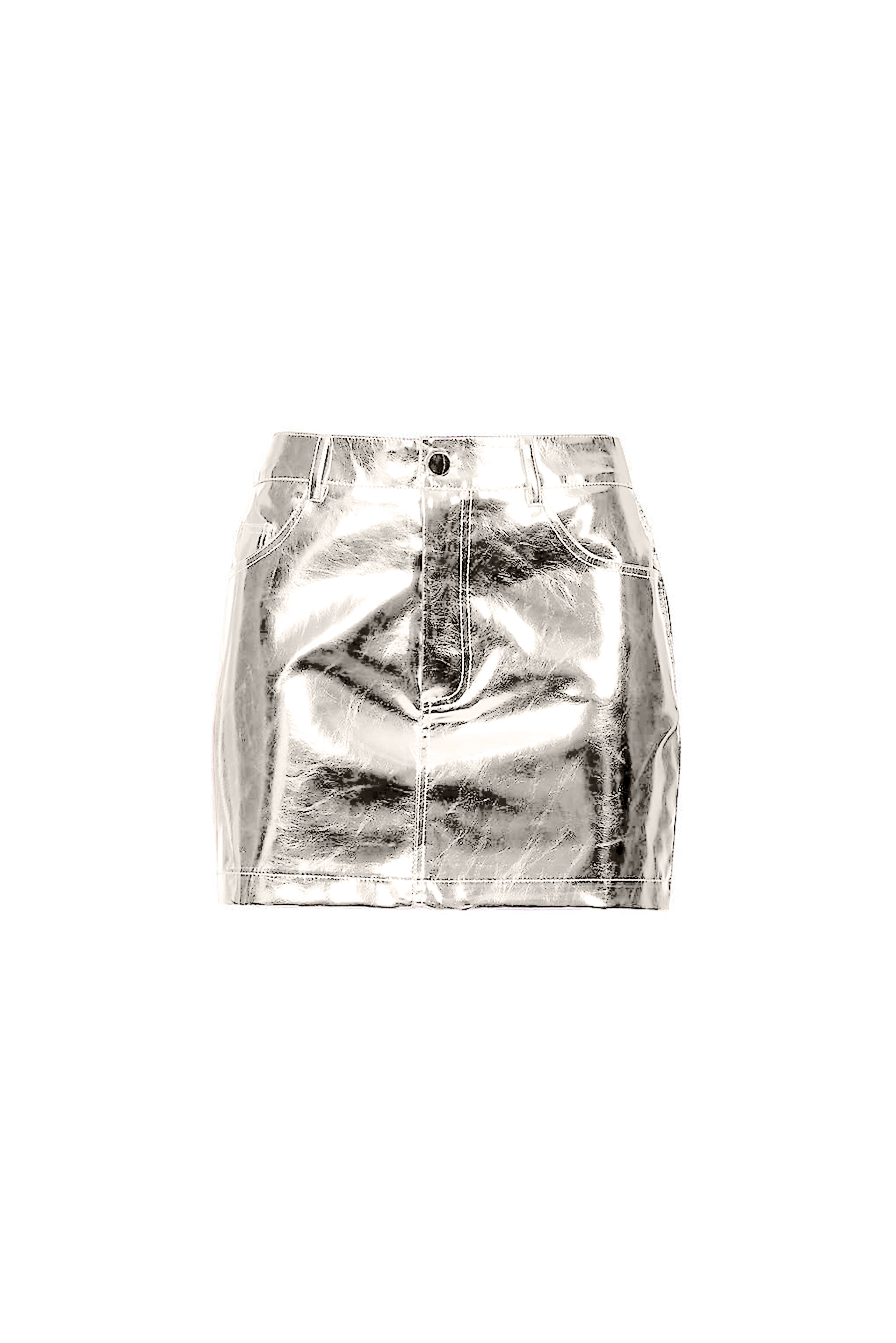 Milena Silver Metallic Mini Skirt | AMY LYNN | Wolf & Badger