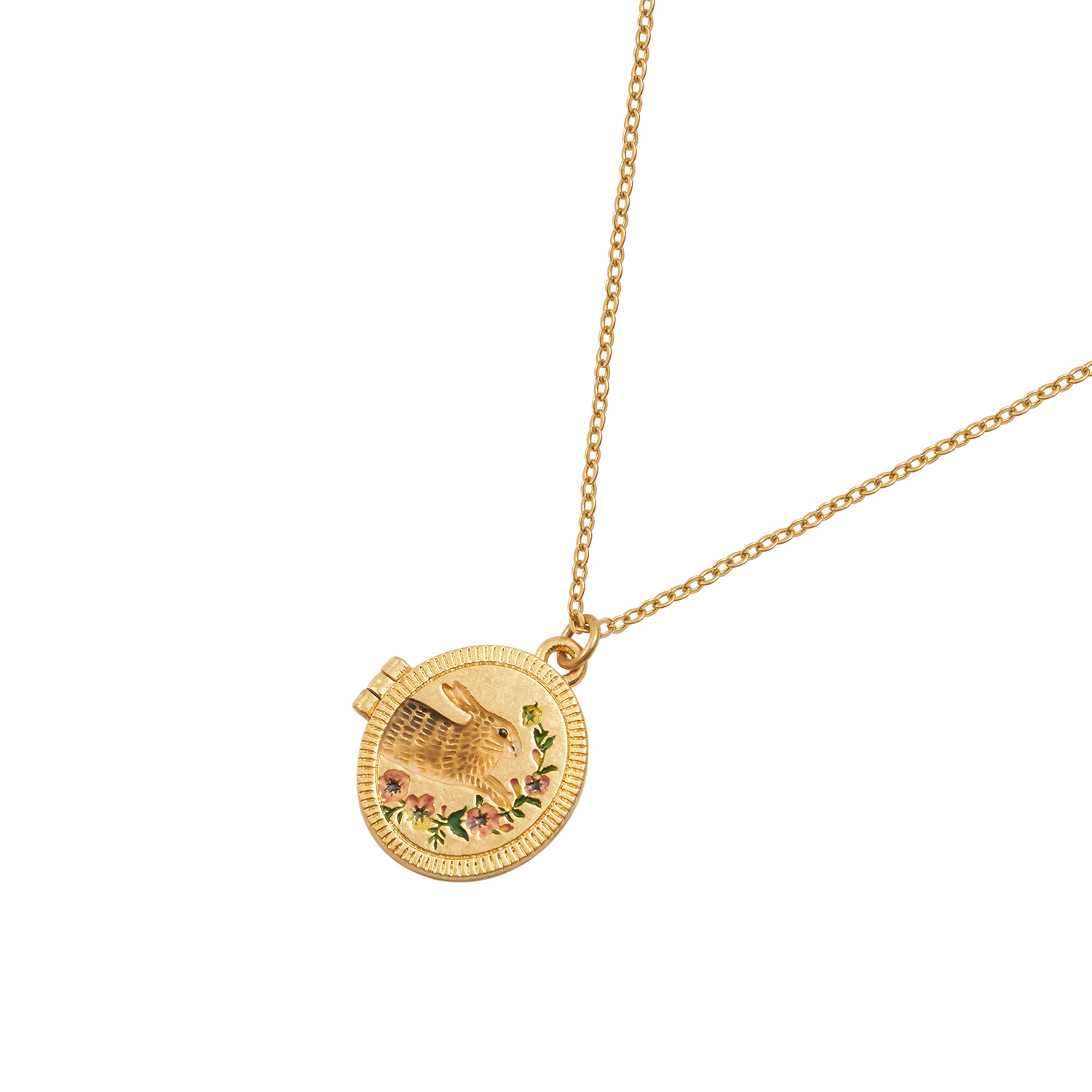 Running Bunny Locket Necklace Fable England Wolf Badger