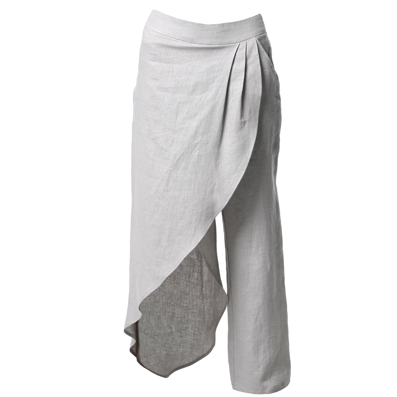 Extravagant Asymmetric Linen Pants | Metamorphoza | Wolf & Badger