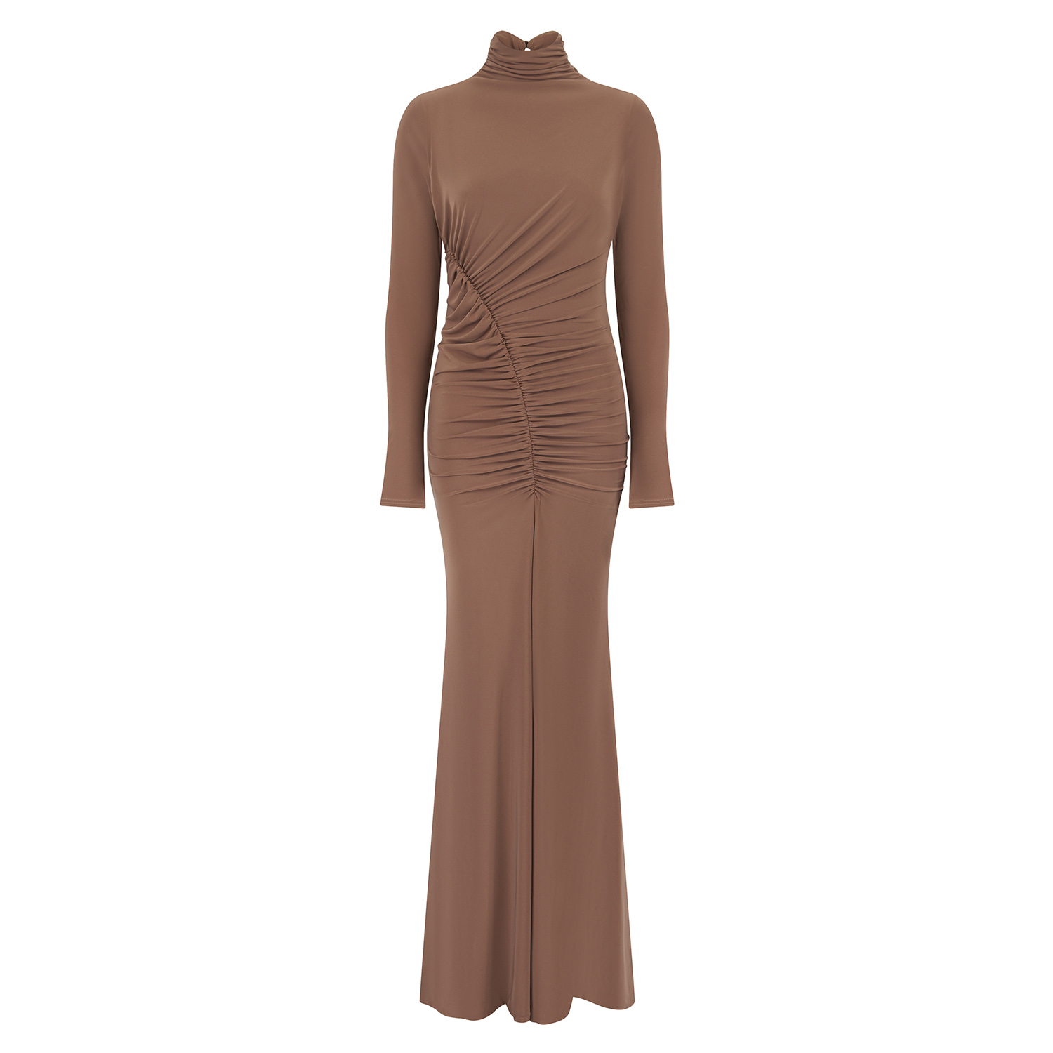 Silene Maxi Dress In Woodsmoke Tan | Celestine & Mae | Wolf & Badger