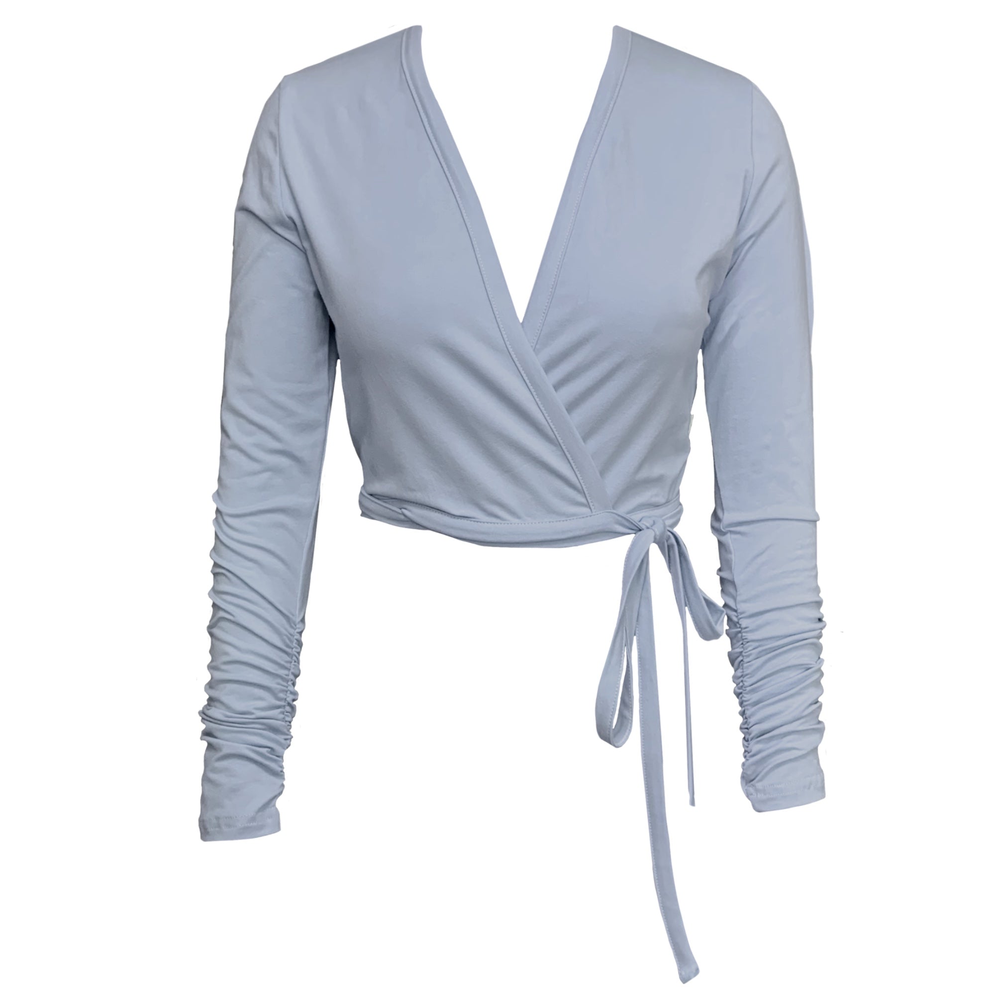 Daisy Ballet Wrap Top In Cornflower Blue | Frock Tales | Wolf & Badger