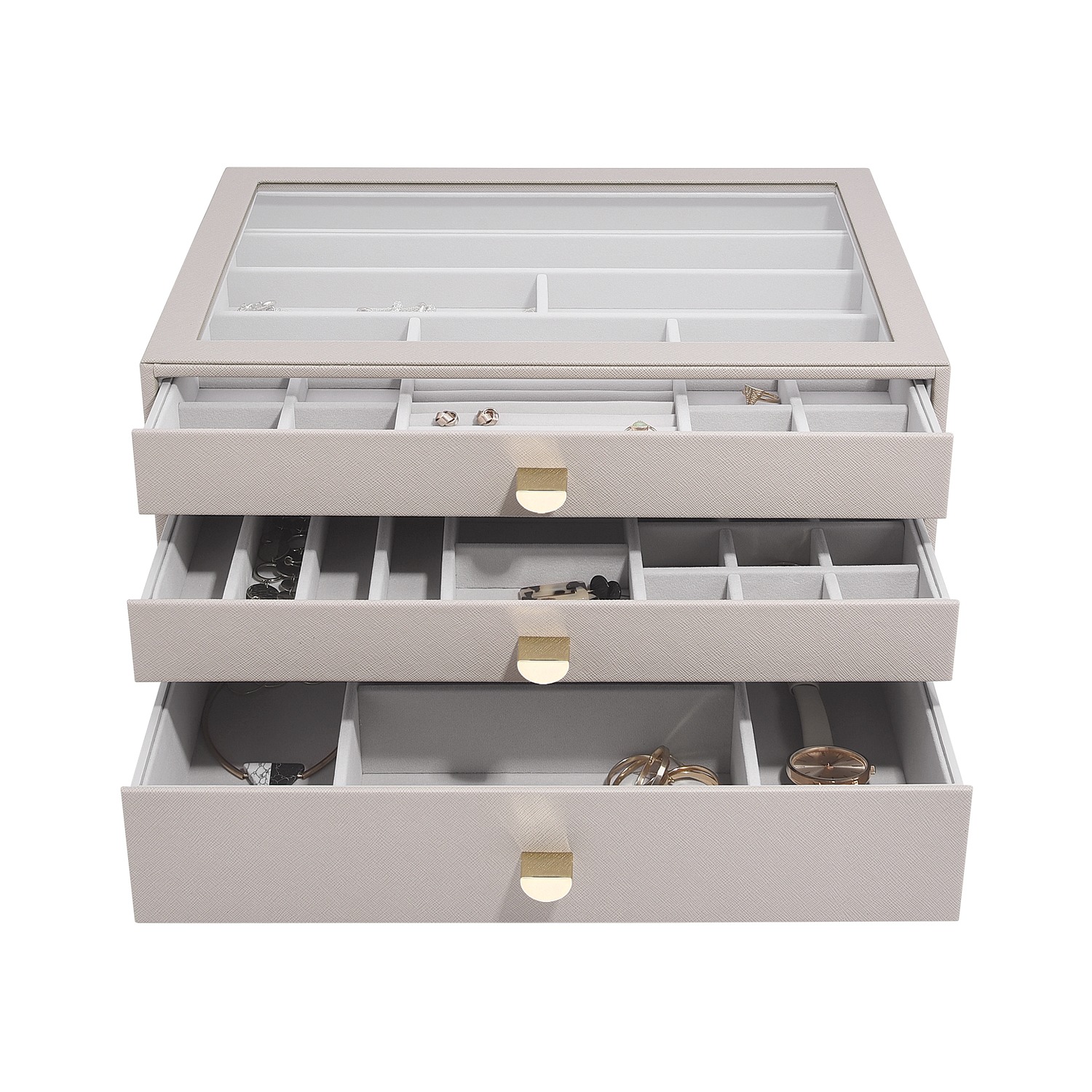 Stackers Taupe Supersize Jewelry Box With Drawers | Stackers | Wolf ...