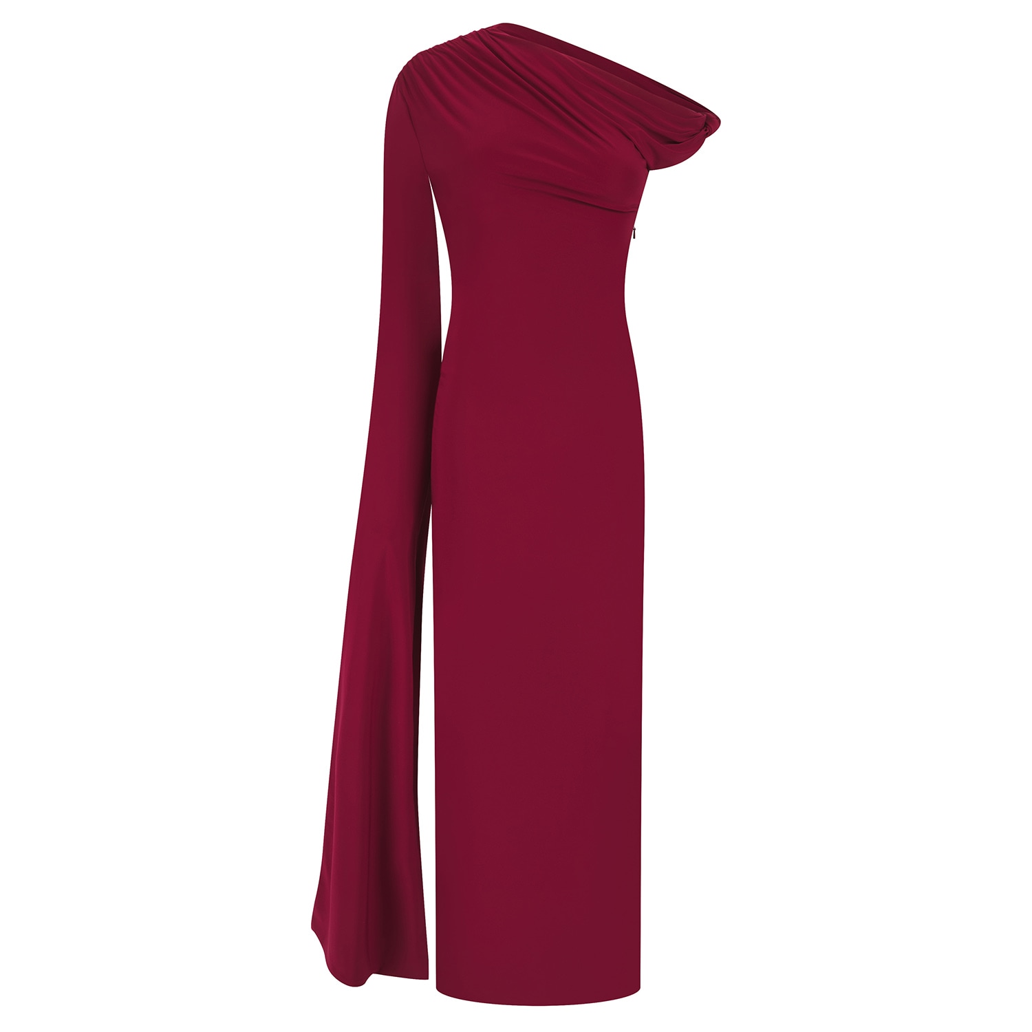 Celestine & Mae Women's Begonia Cape Sleeve Midaxi Dress In Rumba Red In Burgundy | ModeSens