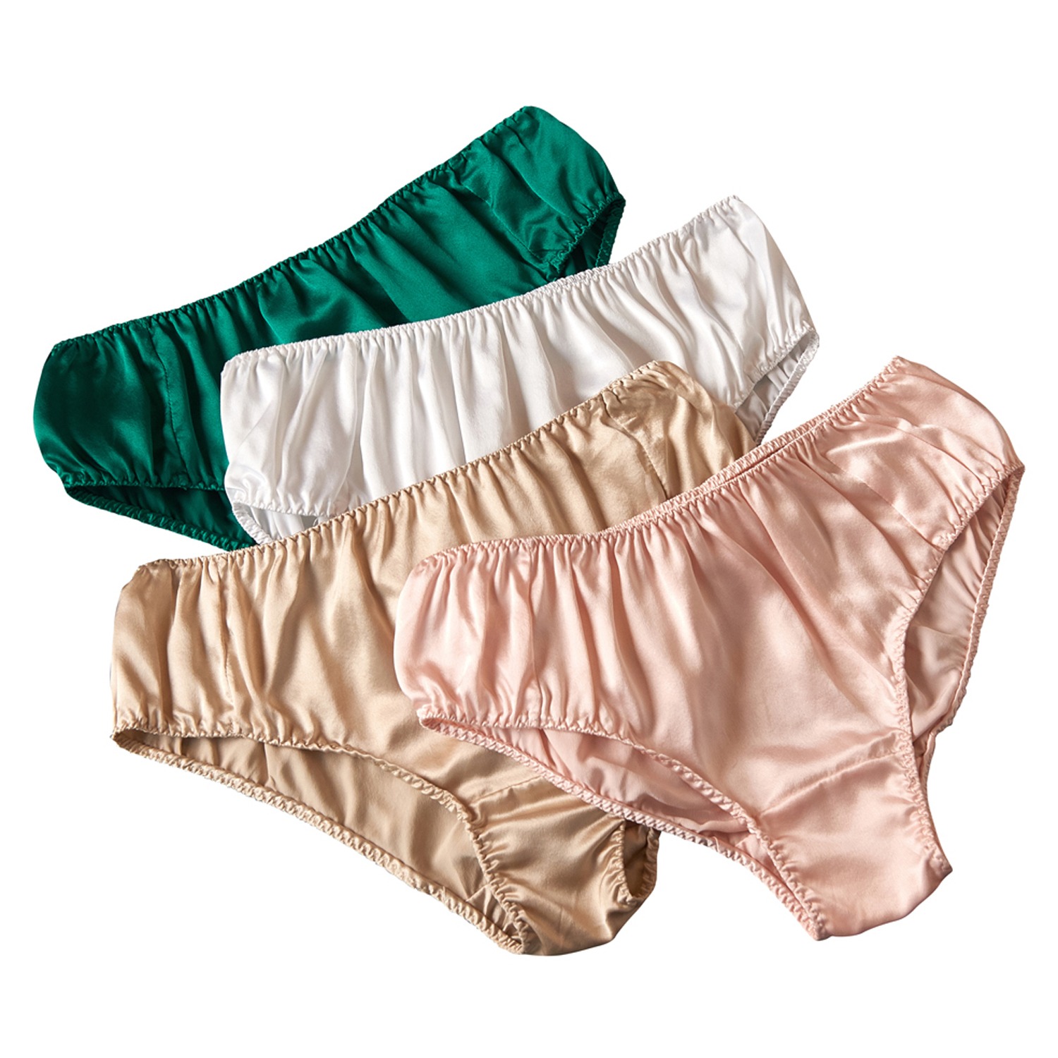 Pure Mulberry Silk Bikini Panties Mid Waist Set Of Nine Soft Strokes Silk Wolf And Badger