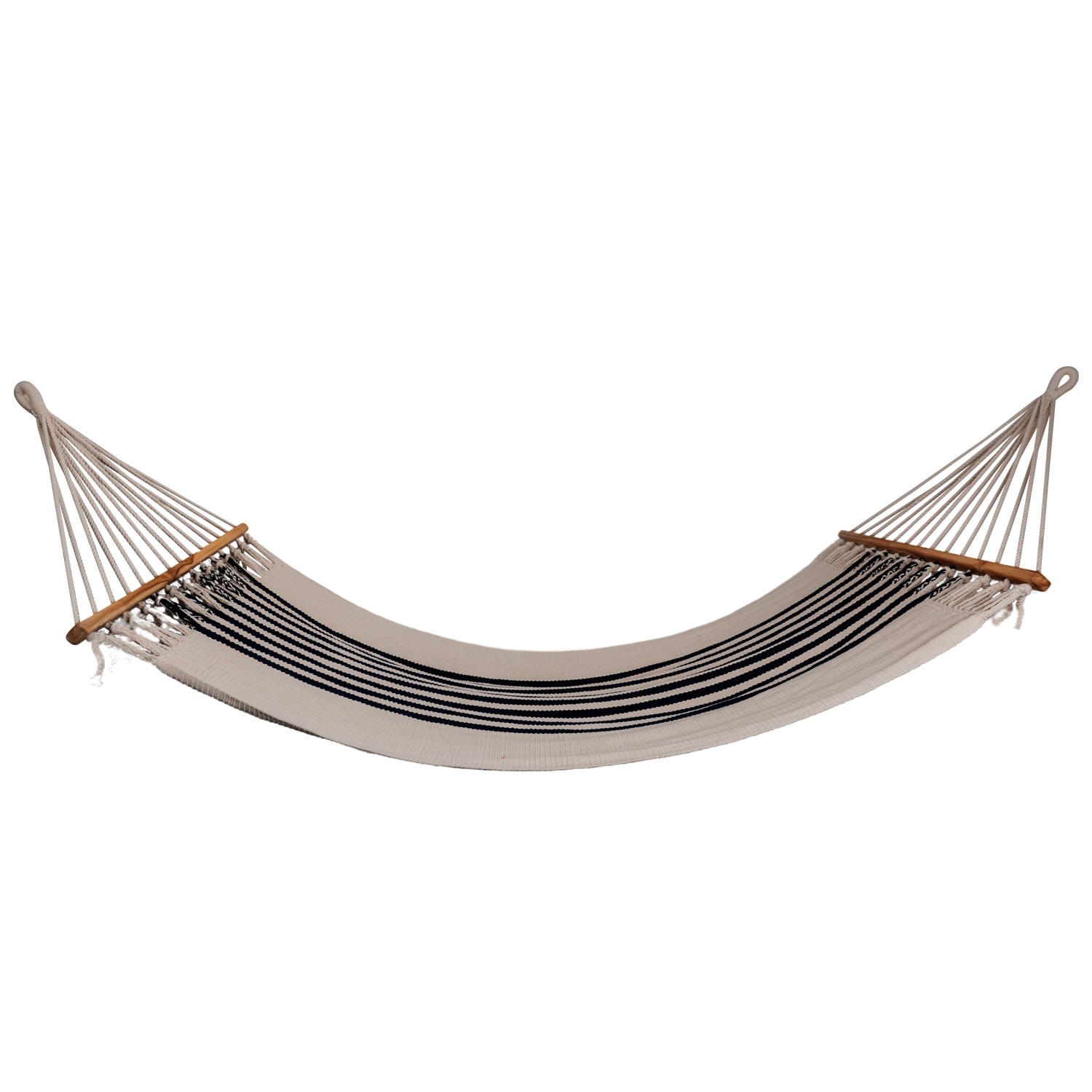 Artissanos Neutrals / Blue Triple Weave Colonial Cotton Hammock - Teak ...