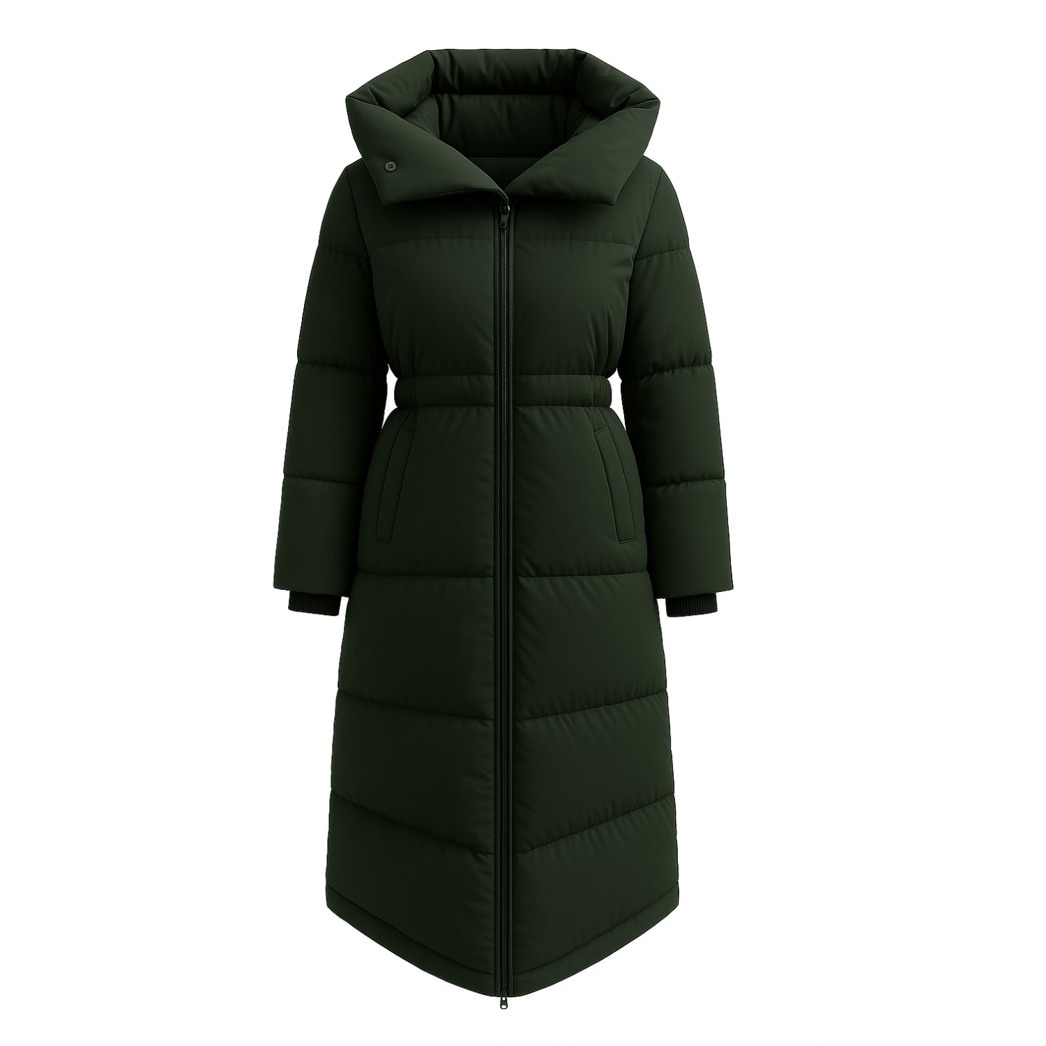 Beira Women's Alexis Longline Padded Puffa Coat With Cowl Hood Midnight ...