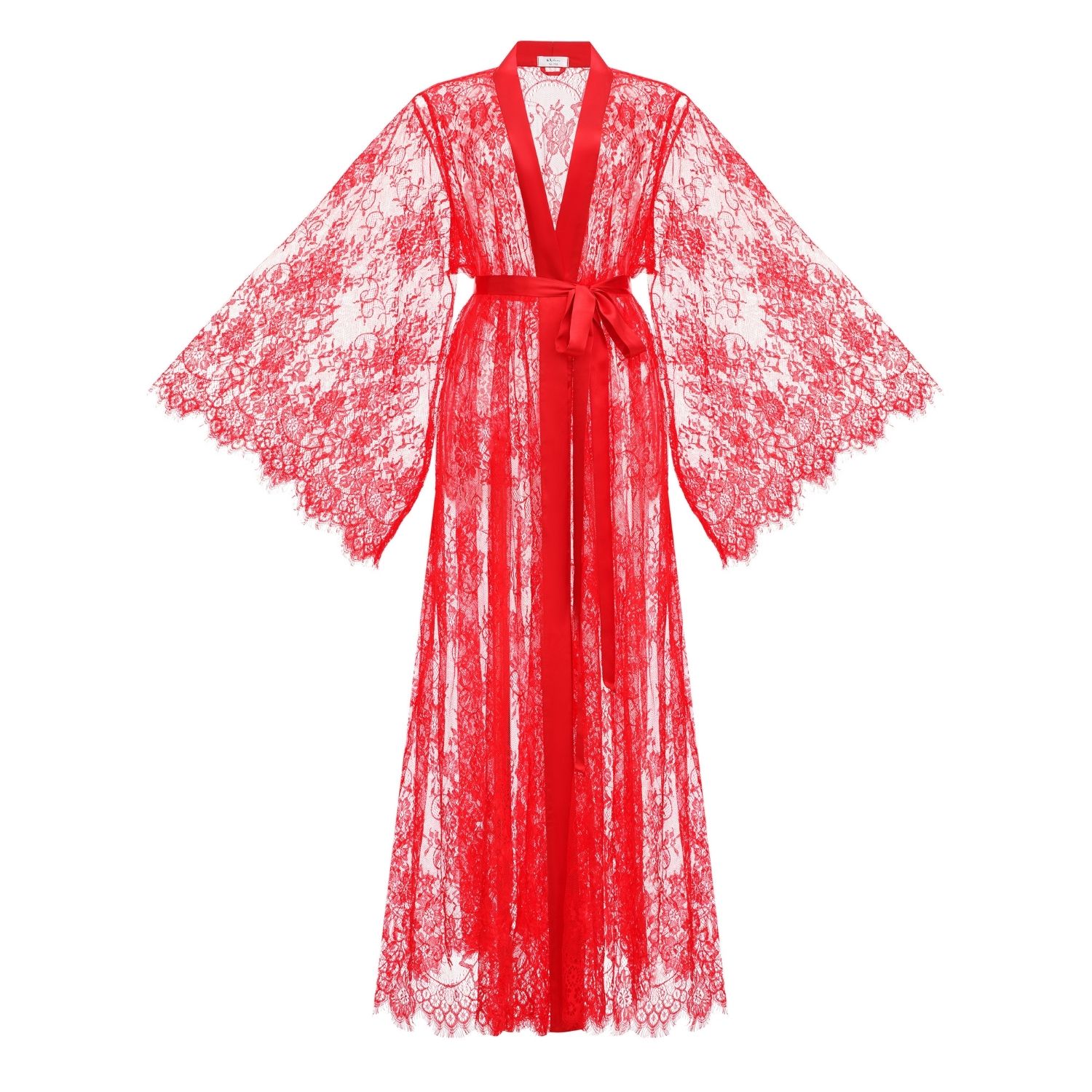 Kâfemme Women's Sheer Lace Sexy Red Kimono Robe | ModeSens