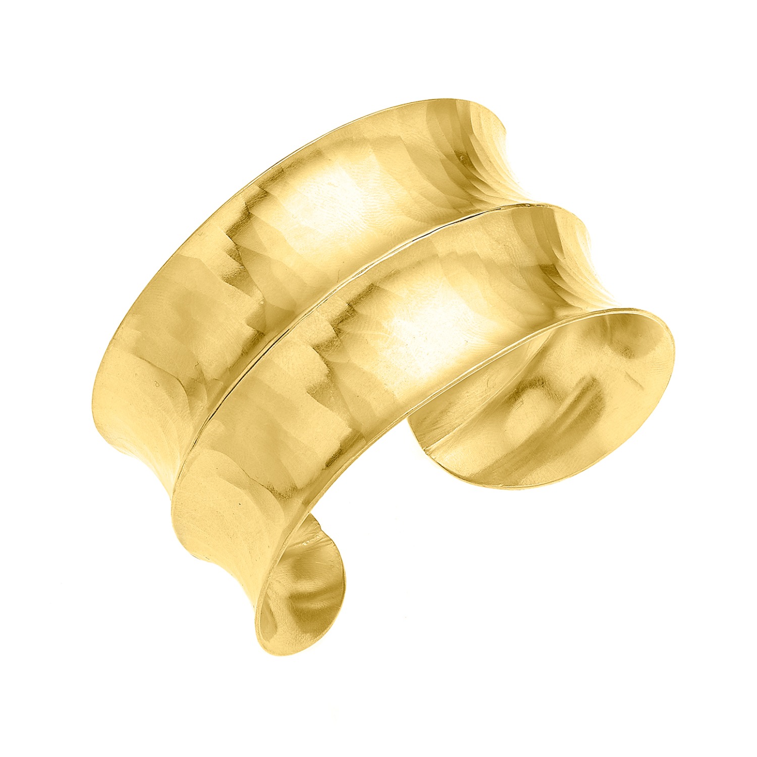 18Ct Yellow Gold Vermeil Double Concave Hammered Cuff | Dower & Hall ...