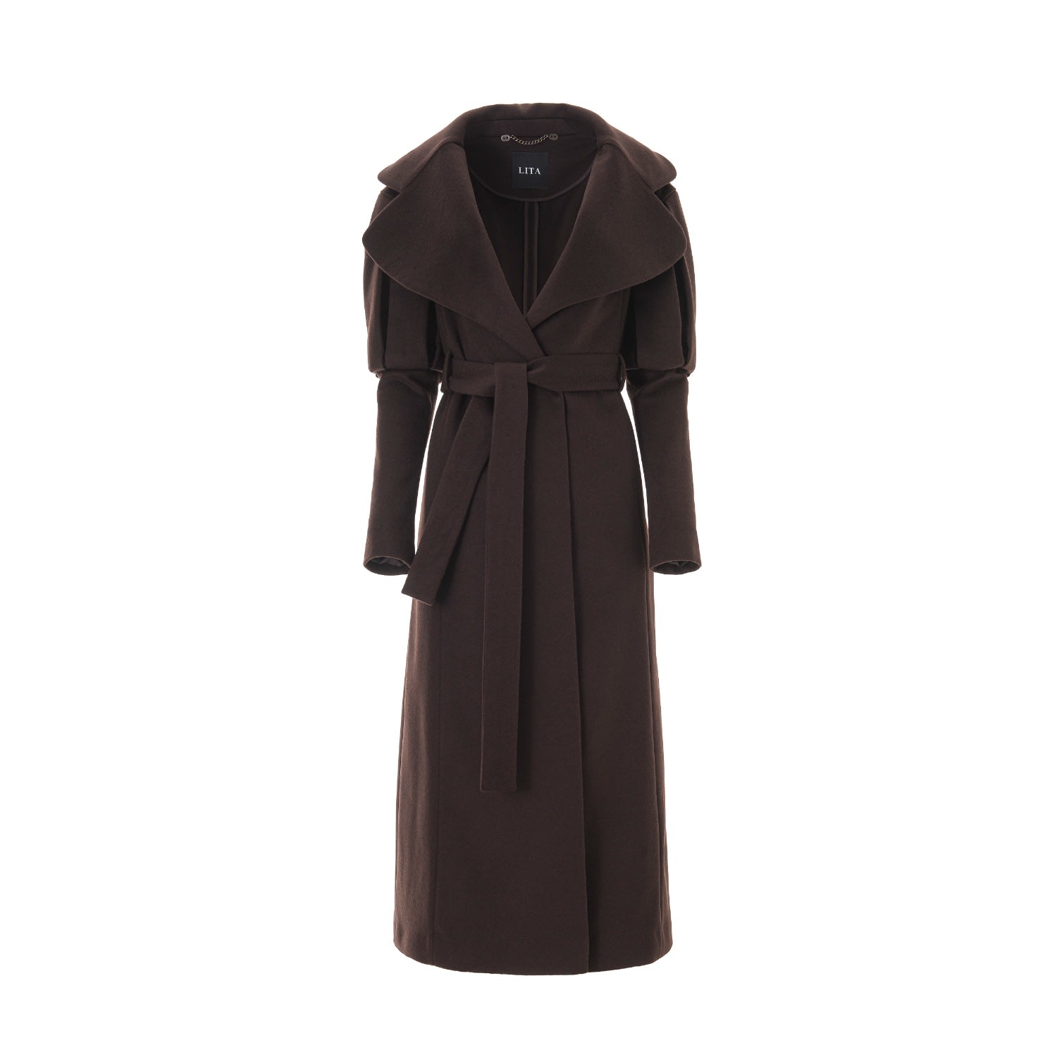 Lita Couture Women's Statement Trench Coat In Chocolate Brown Wool ...