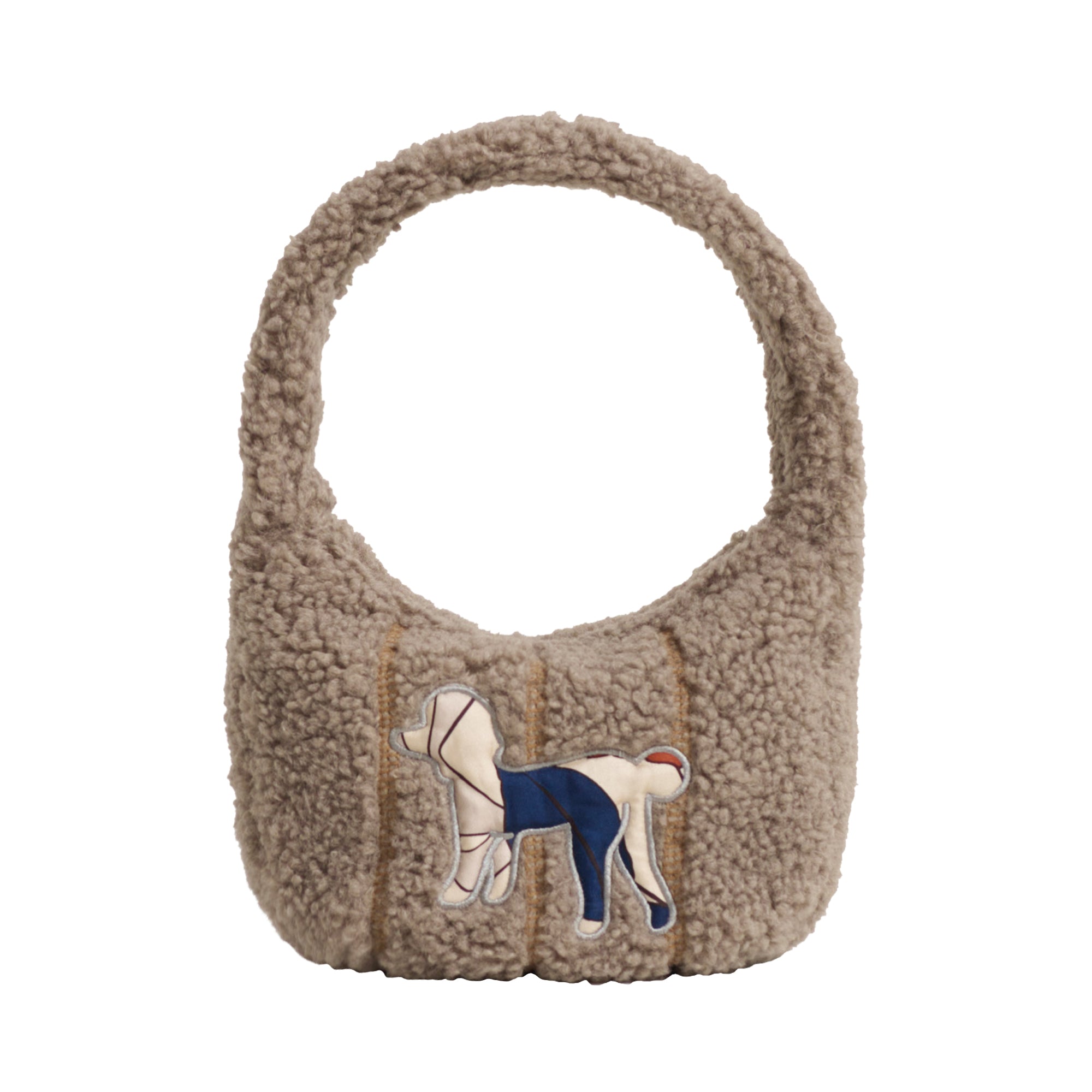 "Pan Pan" Half Moon Shearling Bag - Taupe | Lost Pattern NYC | Wolf ...