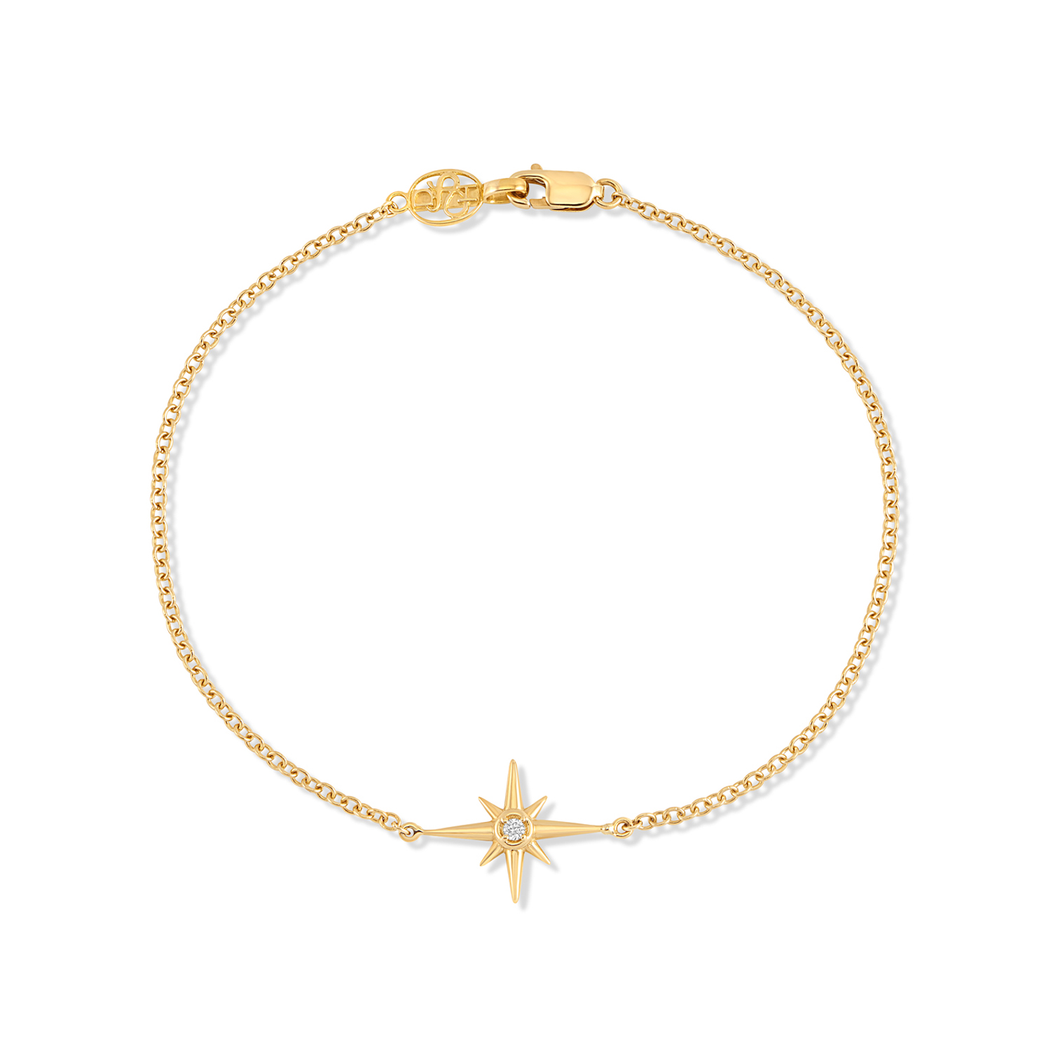 Solid Gold & Diamond Single North Star Bracelet | Dower & Hall | Wolf ...