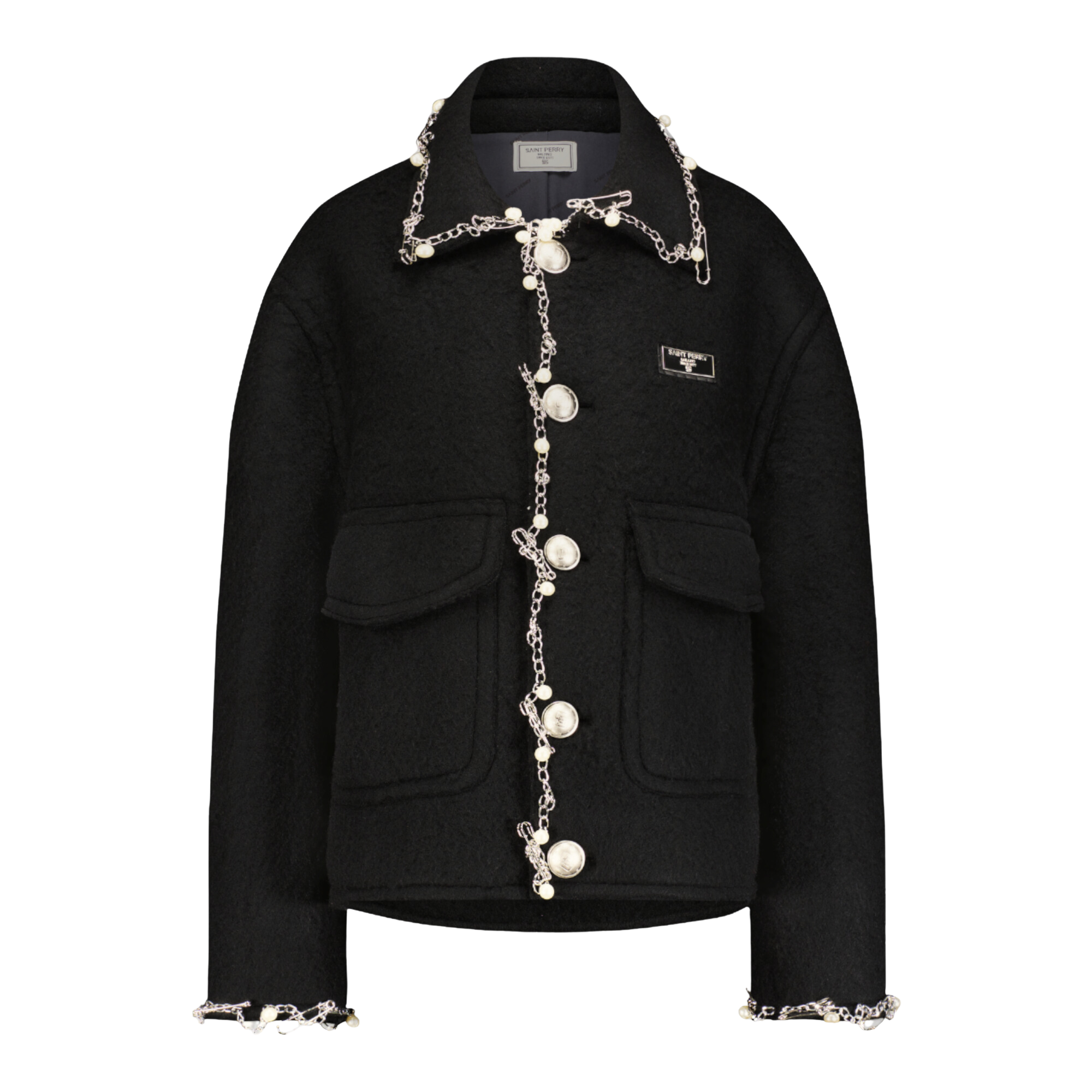 Stud & Pearls Embellished Jacket | SAINT PERRY | Wolf & Badger
