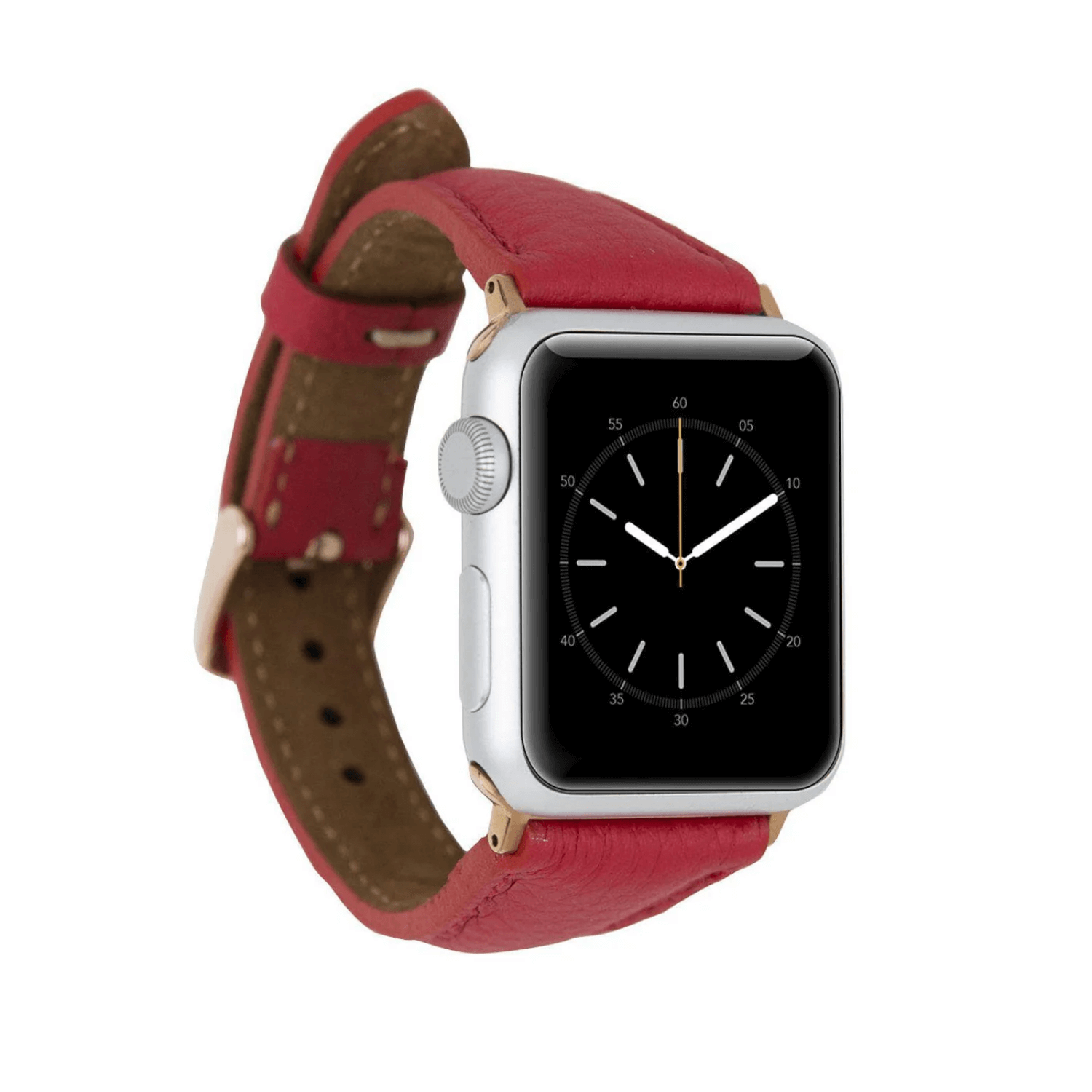 Classic Red Leather Apple Watch Band - Dallas | LEATHERE | Wolf & Badger