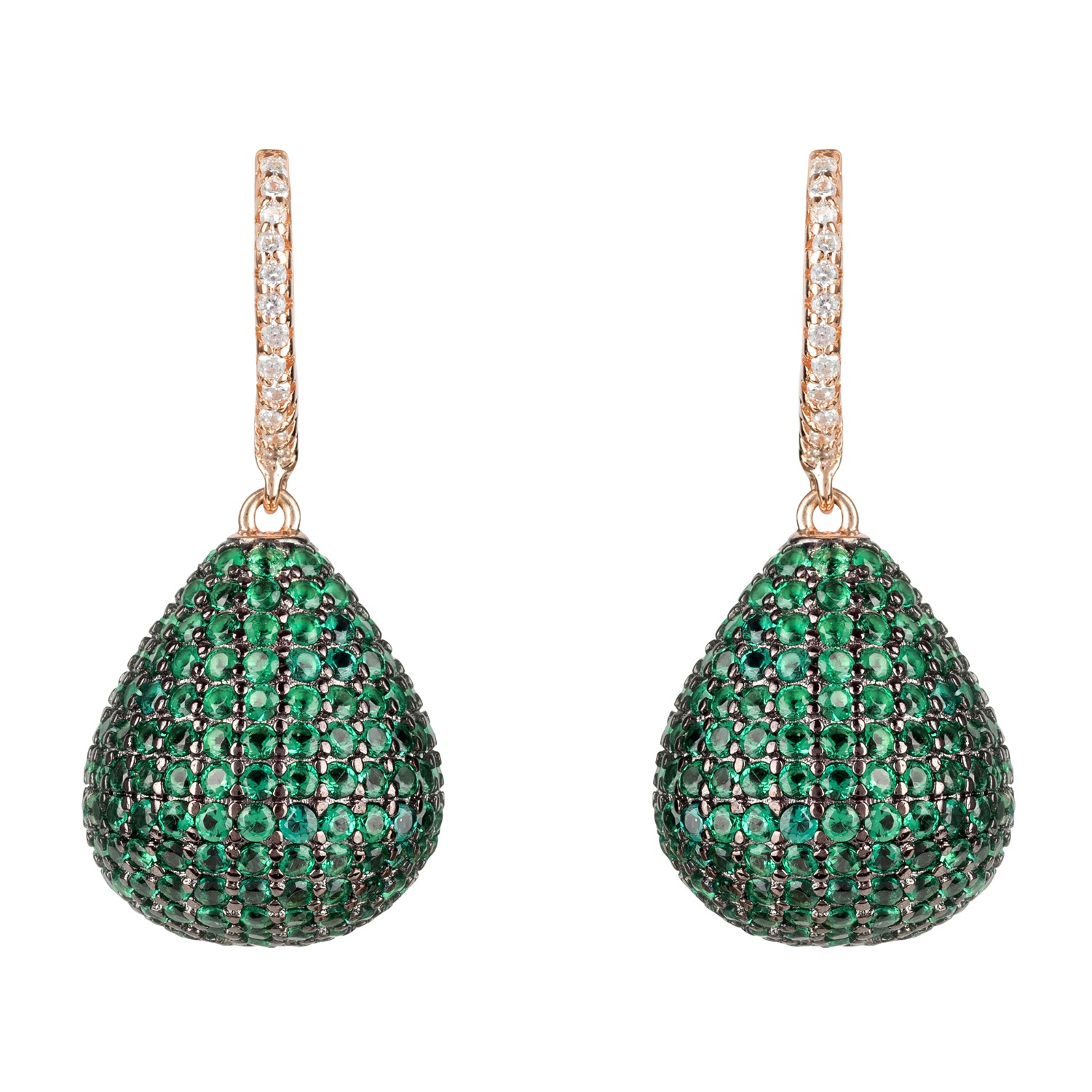 Valerie Pear Drop Gemstone Earring Rosegold Emerald | LATELITA | Wolf ...