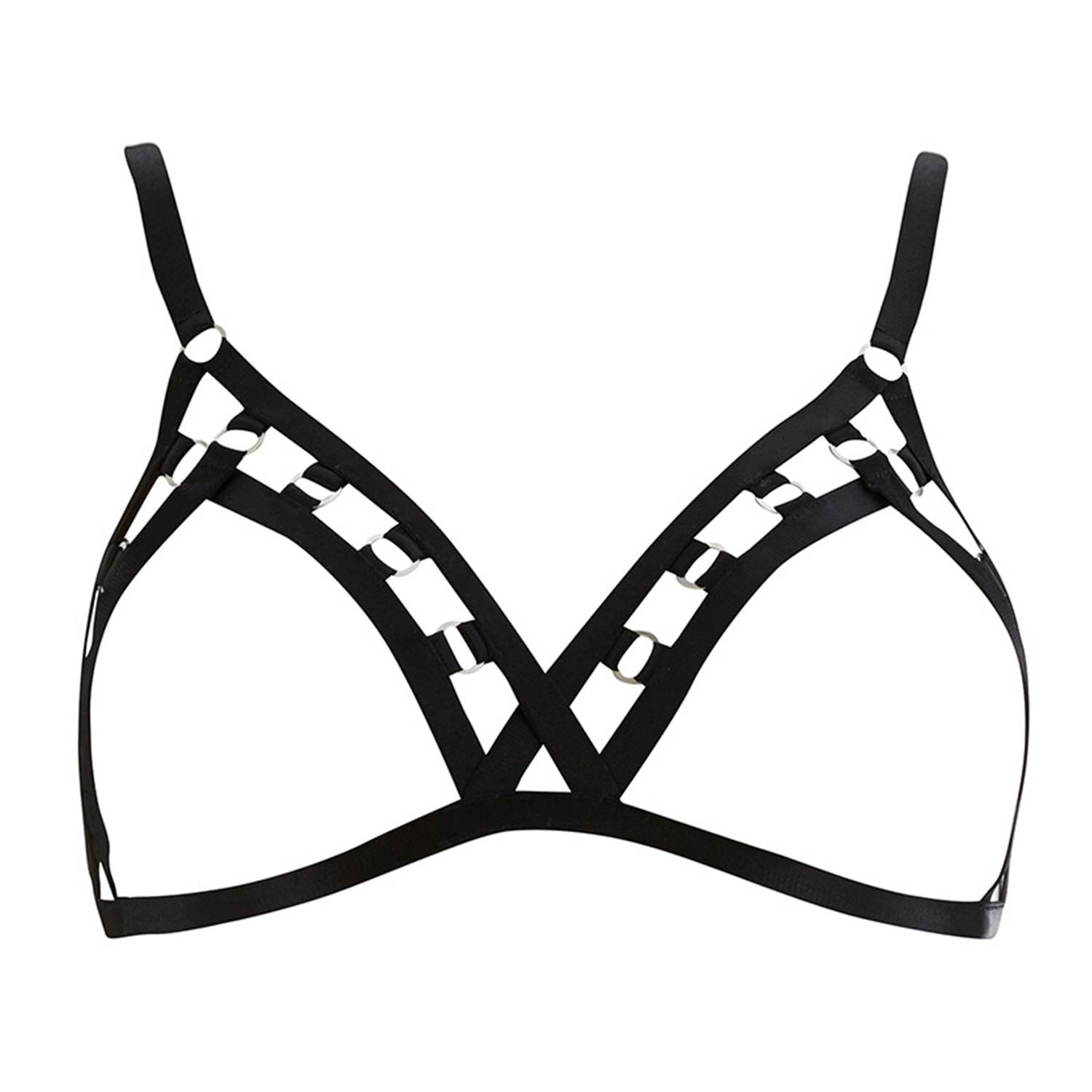Reckless Wolf Women's Black Outlaw Frame Bra - Strapping & Ring Detail ...