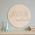 Round Wood Name Sign - Custom Nursery Sign | Craftcuts.com