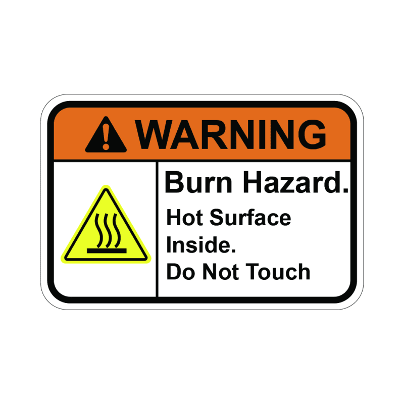 Warning Burn Hazard Sign - 18 x 12
