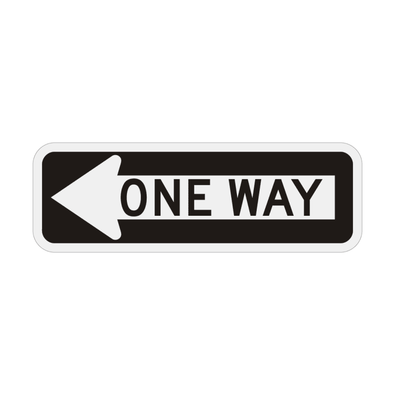 One Way Sign Left (R6-1L) - 36 x 12 | Advanced Sign