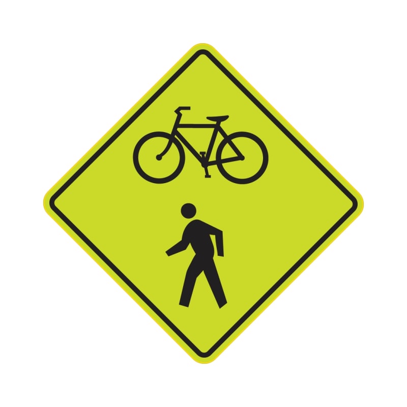 Ped / Bike Crossing Sign (FYG) (W11-15) | Advanced Sign