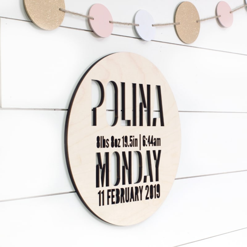 Circle Birthdate Wood Sign | Craftcuts.com