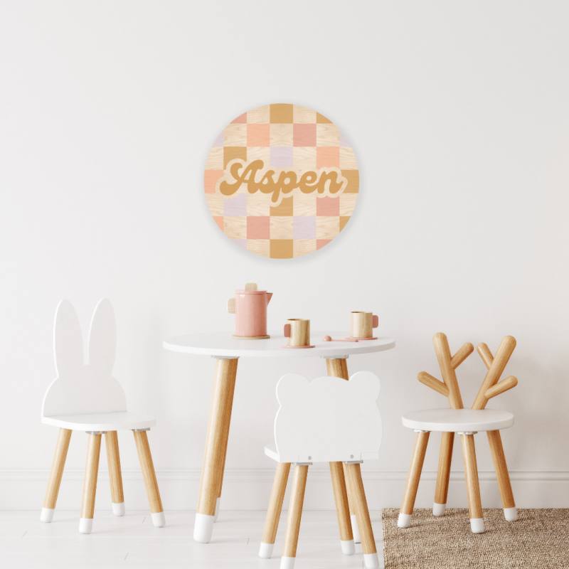 Colorful Checkered Round Sign | CraftCuts.com