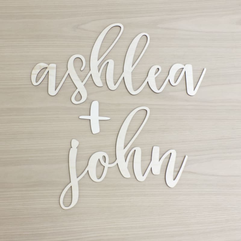 Couples First Name Wood Sign - Custom | Craftcuts.com