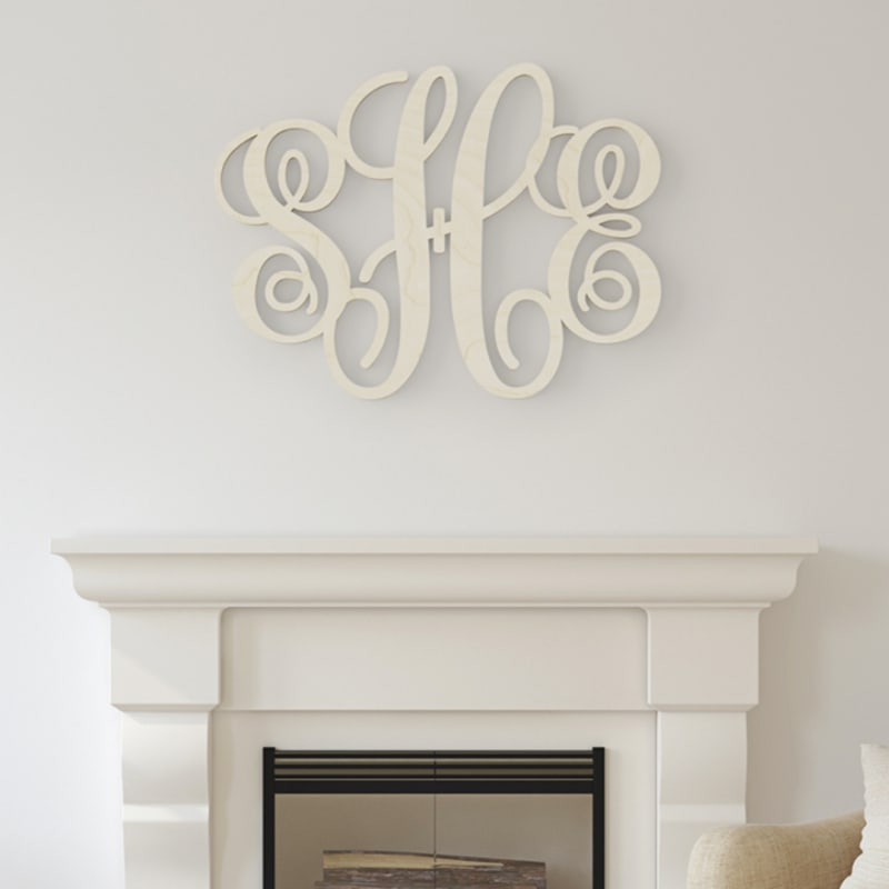 Entwine Monogram | Wood Entwine Monogram | Wreath Monogram