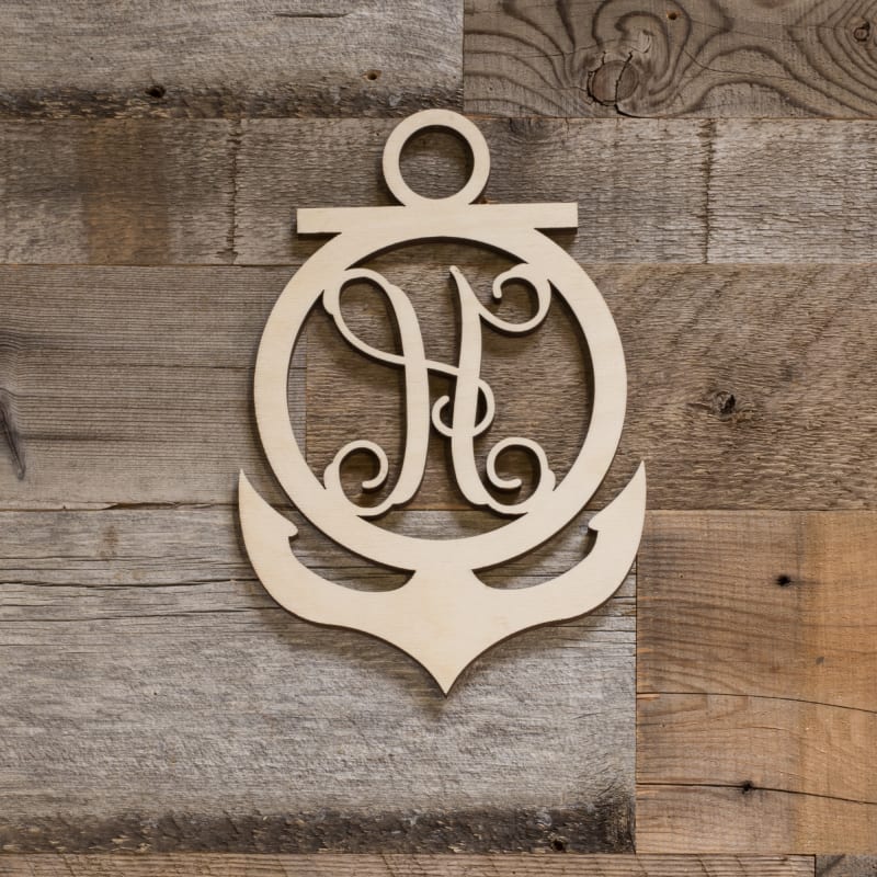 Anchor Monogram - Wood Monogram Anchor | Craftcuts.com