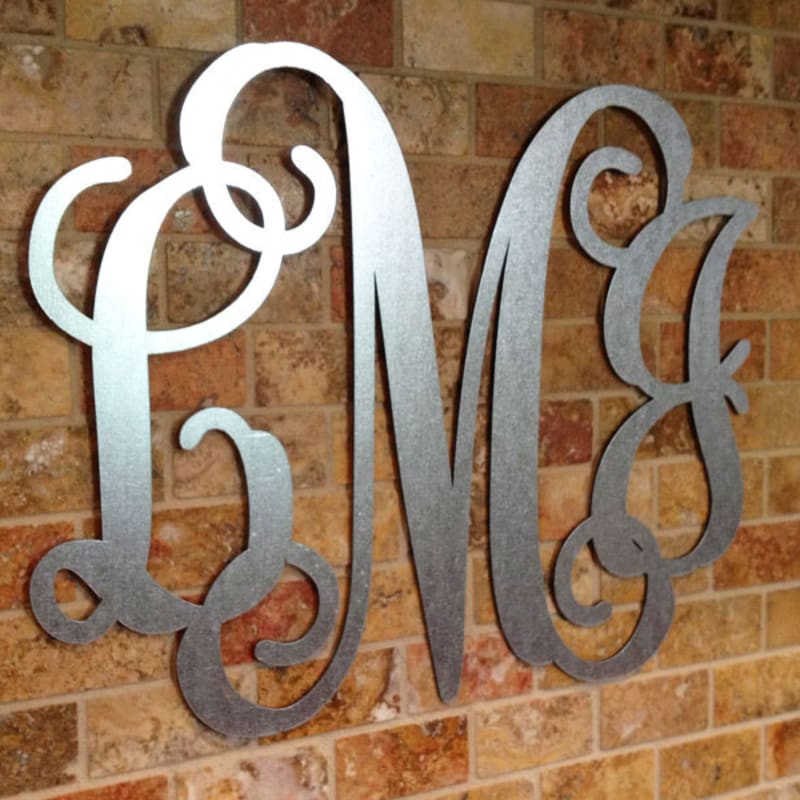 Metal Vine Monogram - Galvanized Steel | Craftcuts.com