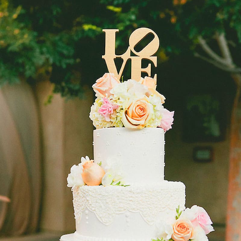 LOVE Cake Topper - Wooden LOVE Cake Topper | Craftcuts.com