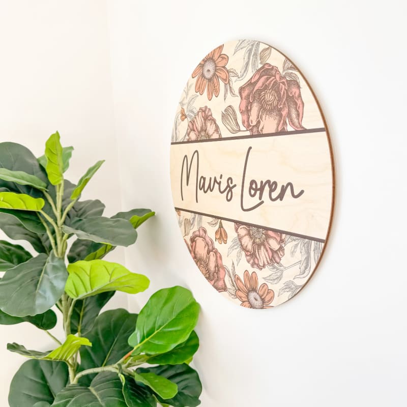 Wildflower Round Name Sign | CraftCuts.com
